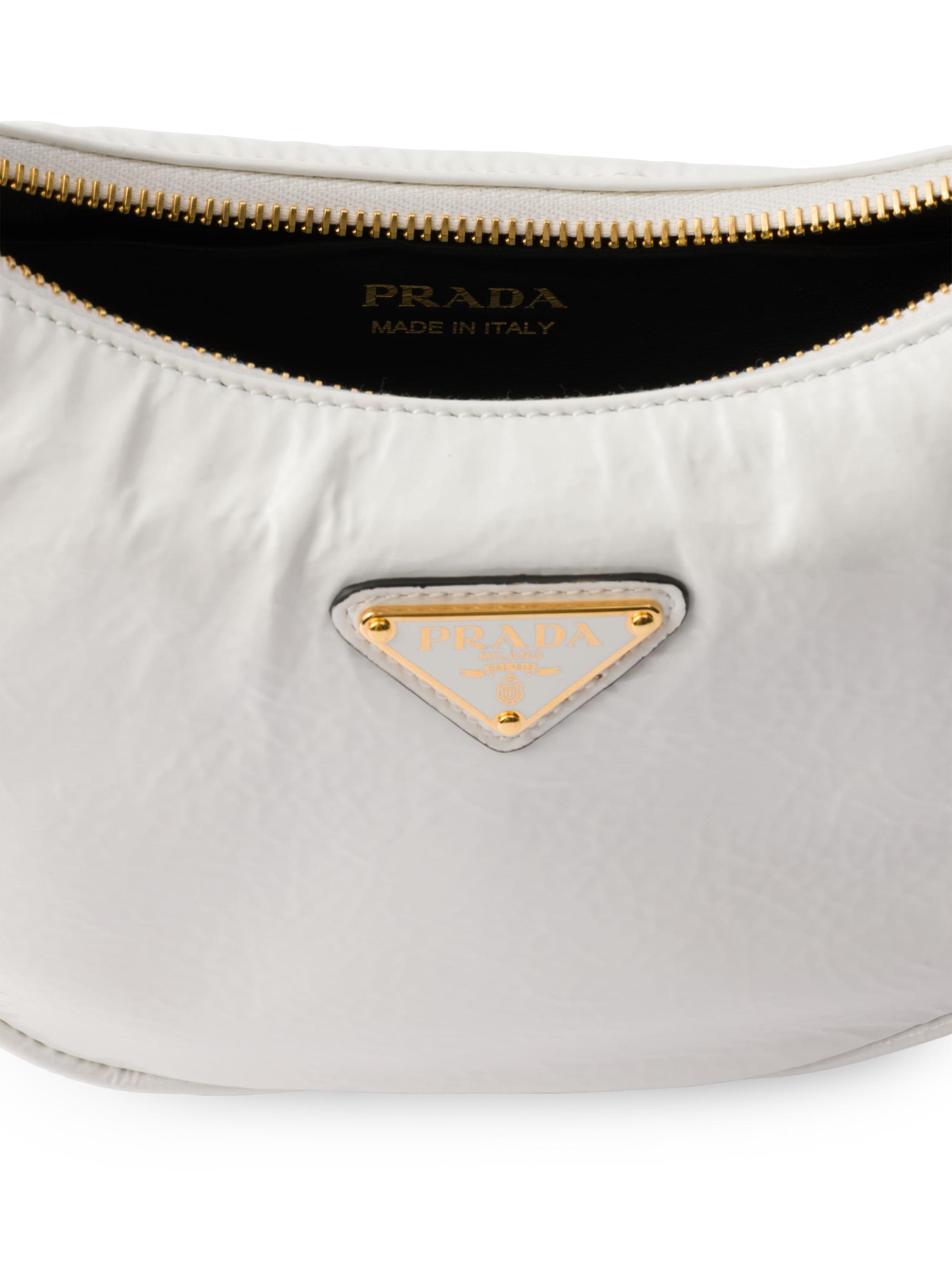 Prada Arqué Naplak Patent Leather Shoulder Bag | Saks Fifth Avenue