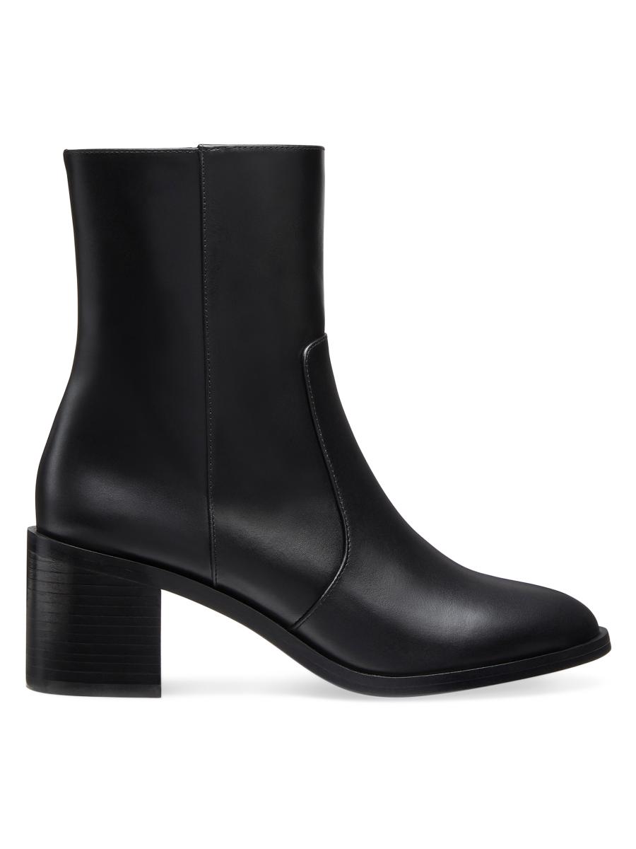 Stuart Weitzman Esme Zippered Leather Booties | Saks Fifth Avenue