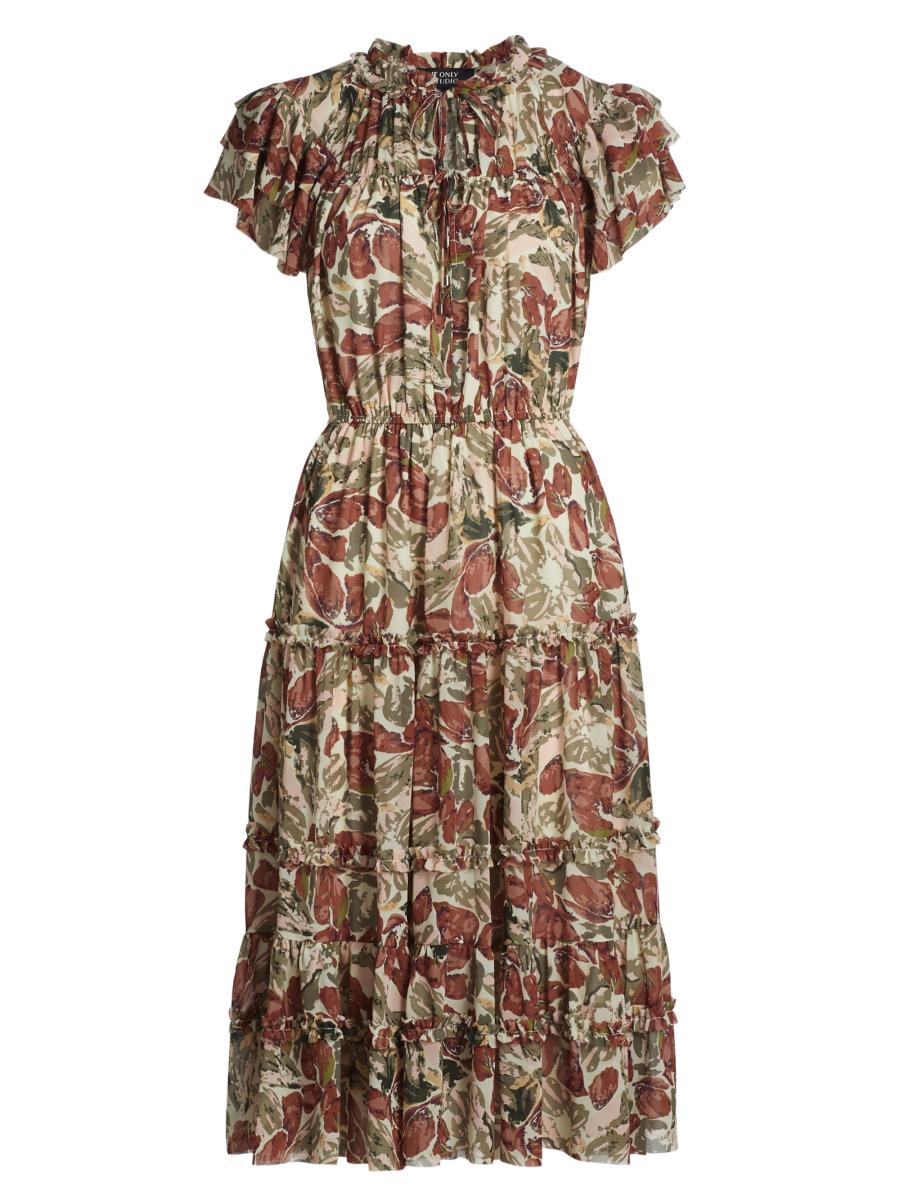 If Only Studio Painterly Tiered Ruffled Dress | Saks Fifth Avenue