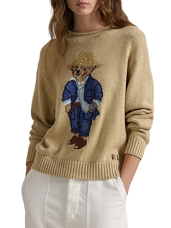 Shop Polo Ralph Lauren Polo Bear Intarsia-Knit Crewneck Shop Polo Ralph Lauren Polo Bear Intarsia-Knit Crewneck