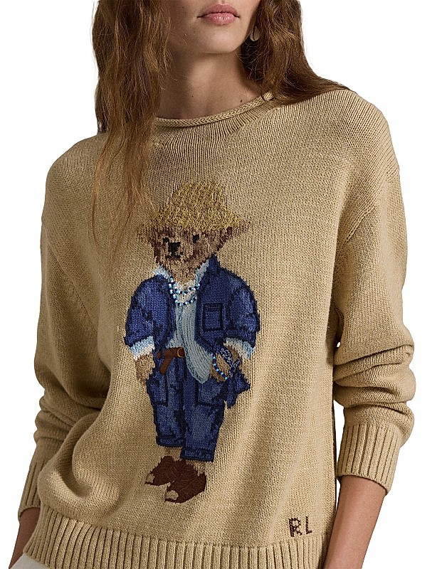 Shop Polo Ralph Lauren Polo Bear Intarsia-Knit Crewneck Shop Polo Ralph Lauren Polo Bear Intarsia-Knit Crewneck