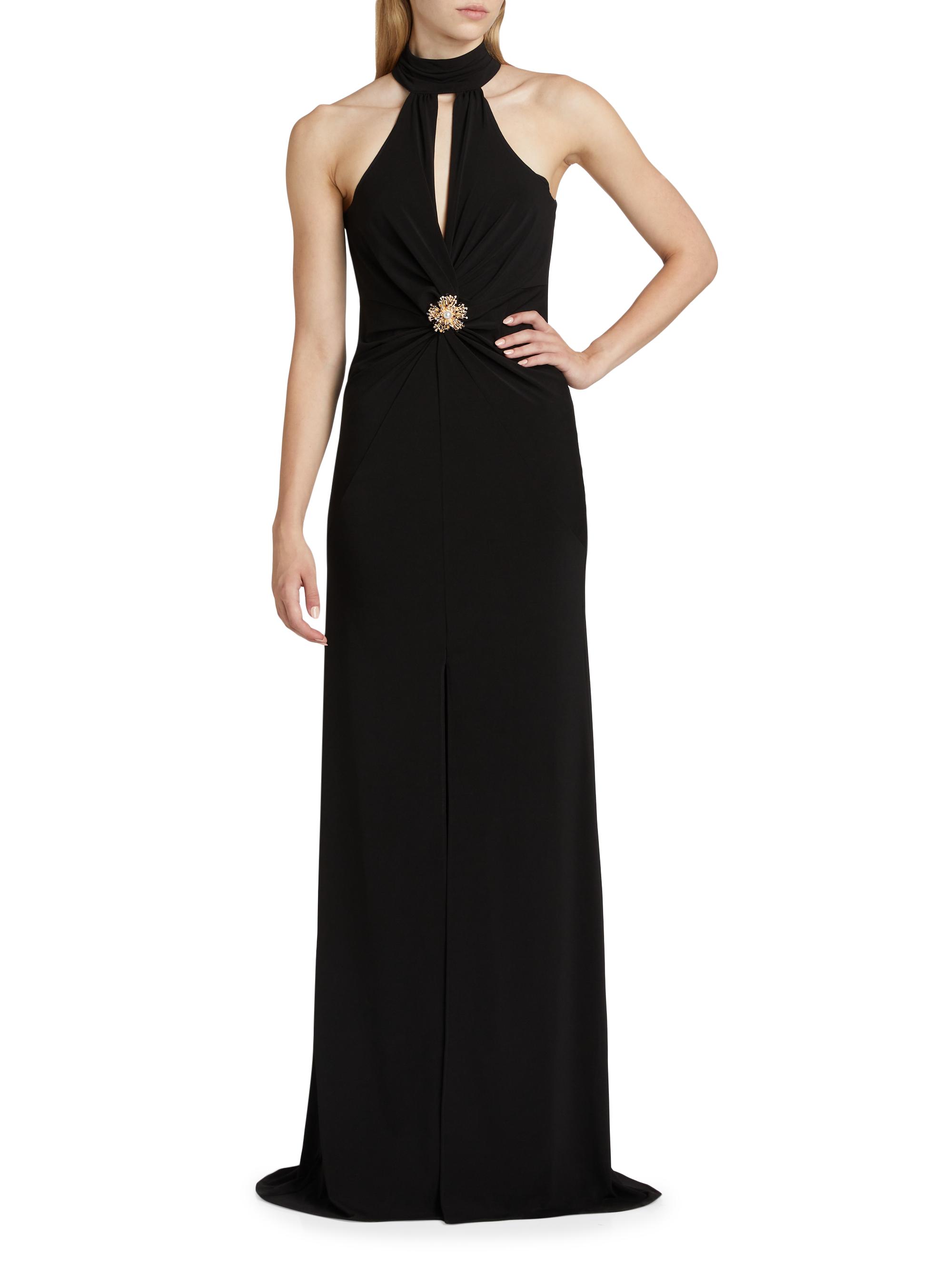 Cinq à Sept Sandry Crystal-Embellished Halterneck Gown | Saks Fifth Avenue