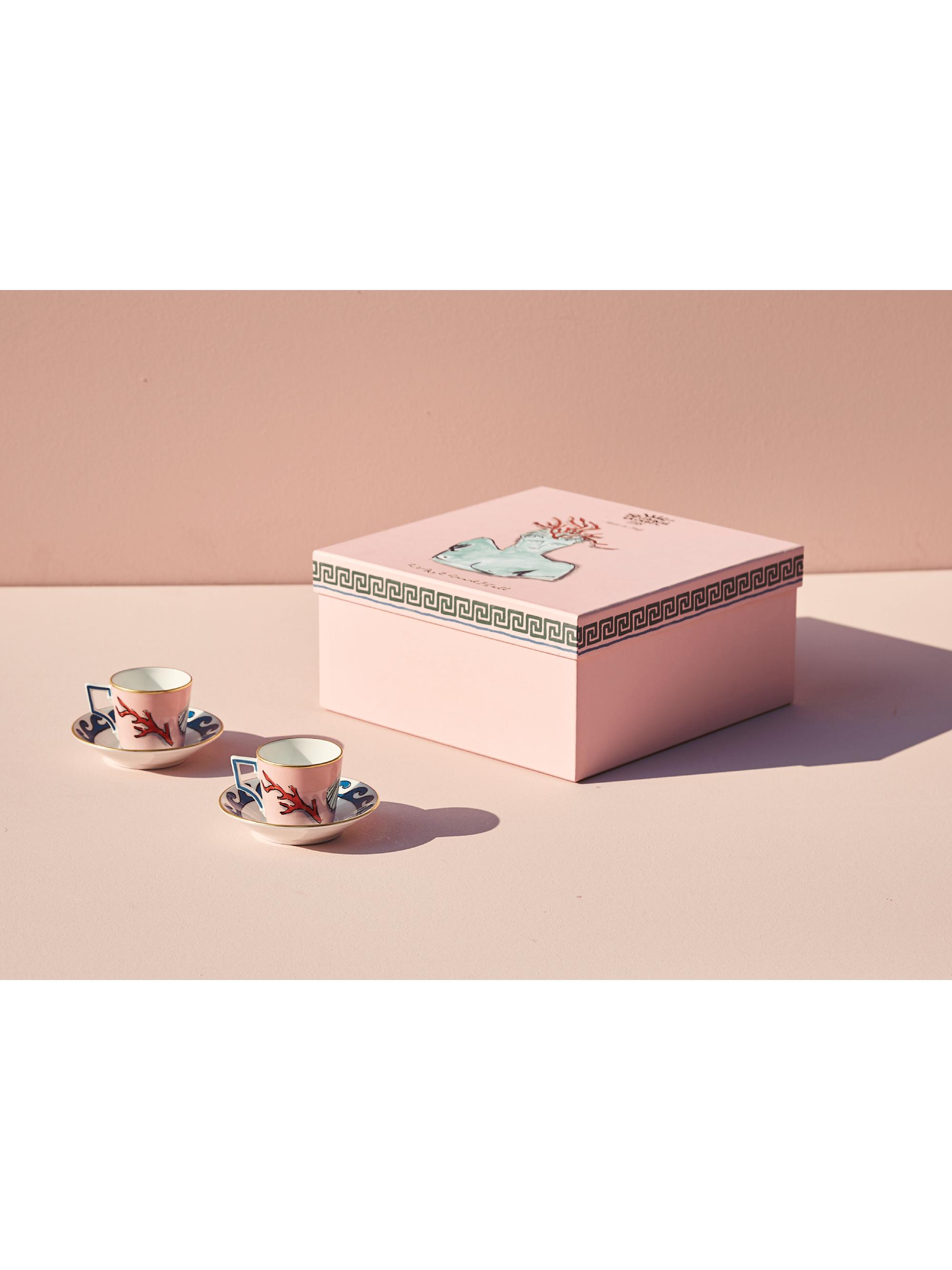 Ginori 1735 Il Viaggio di Nettuno Luna 4-Piece Coffee for 2 Set | Saks Fifth Avenue