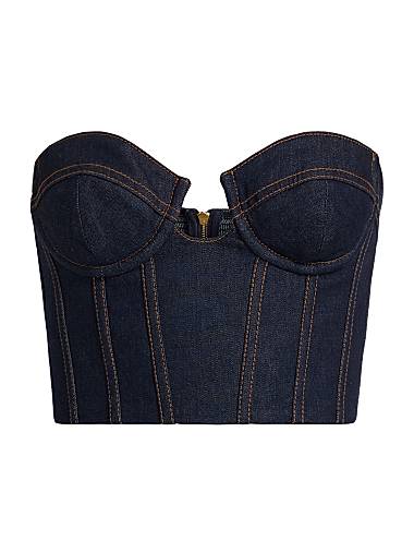 Women's Denim Designer Crop Tops | Saks Fifth Avenue Women's Denim Designer Crop Tops | Saks Fifth Avenue