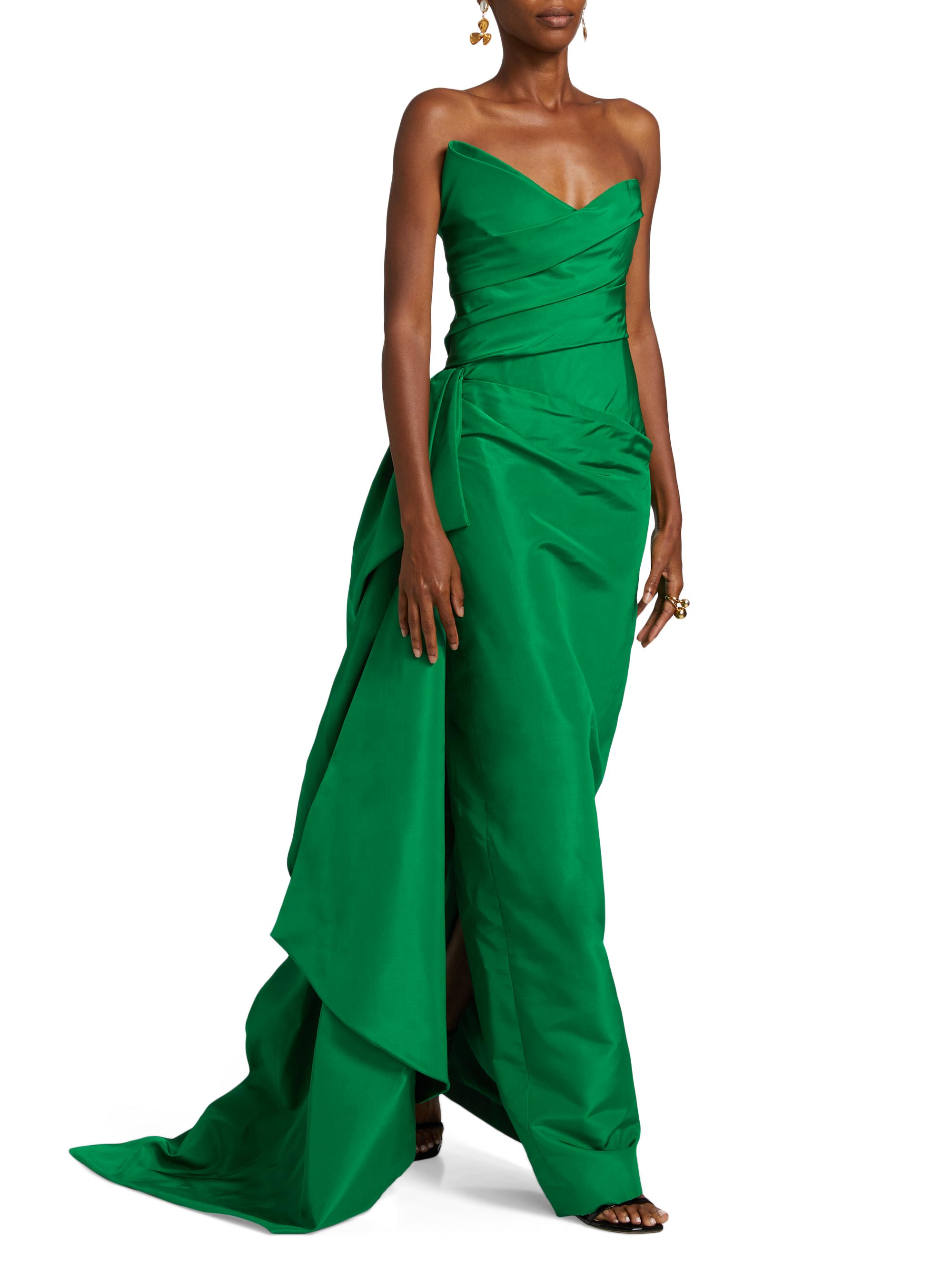 Monique Lhuillier Asymmetric Draped Column Gown | Saks Fifth Avenue