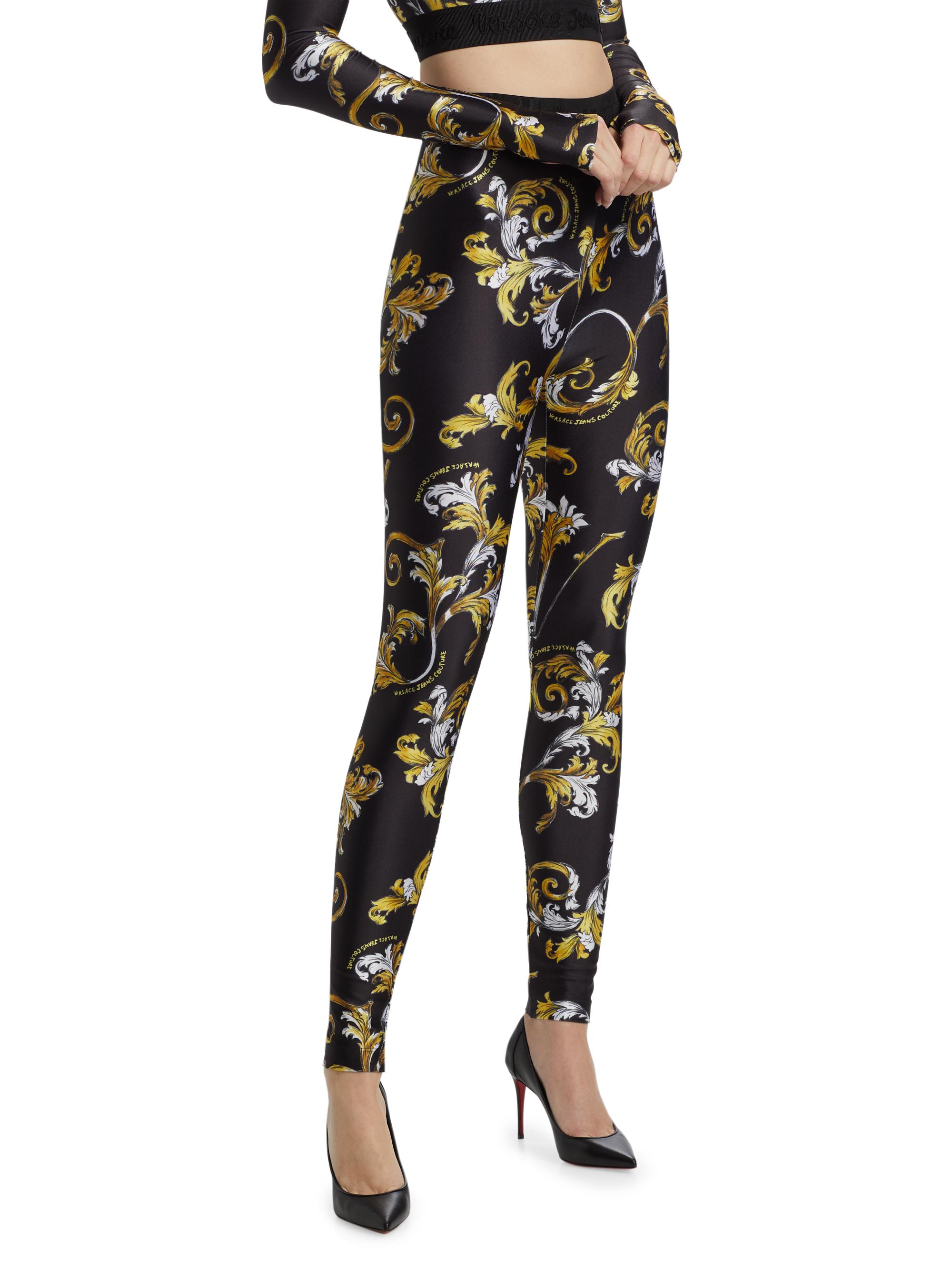 Versace Jeans Couture Baroque Logo-Waistband Leggings | Saks Fifth Avenue