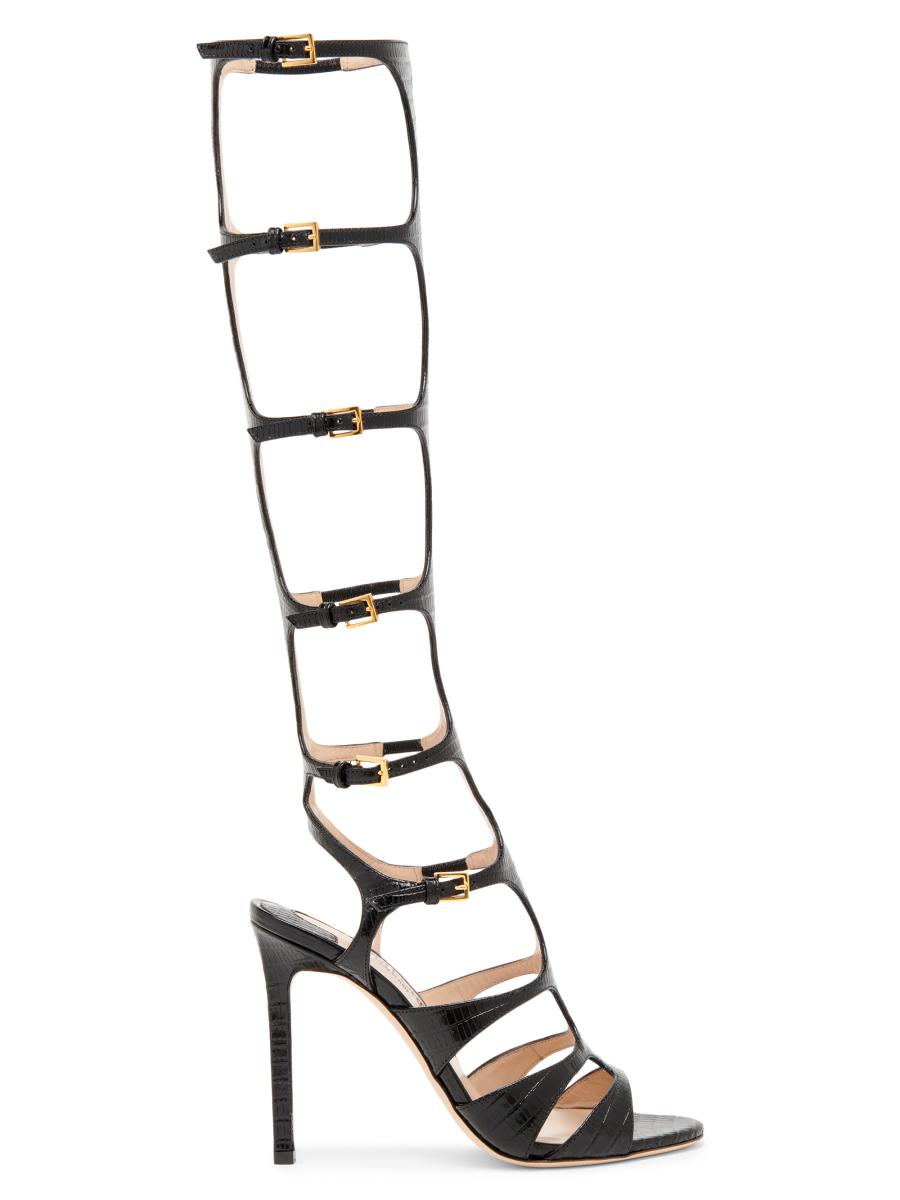 TOM FORD Tejus 130MM Knee-High Printed Leather Sandals | Saks Fifth Avenue