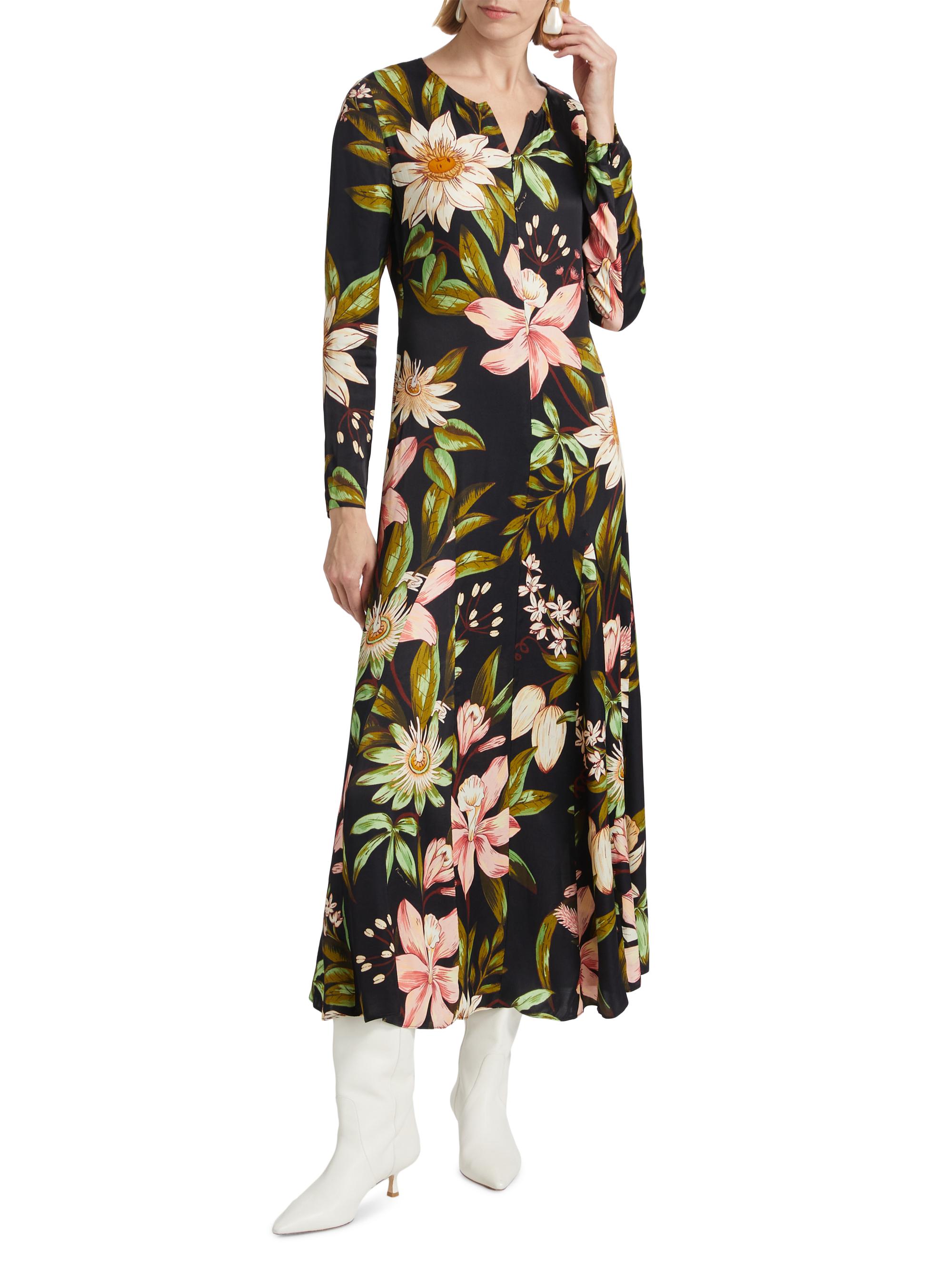 Farm Rio Surreal Flowers Long-Sleeve Midi-Dress | Saks Fifth Avenue