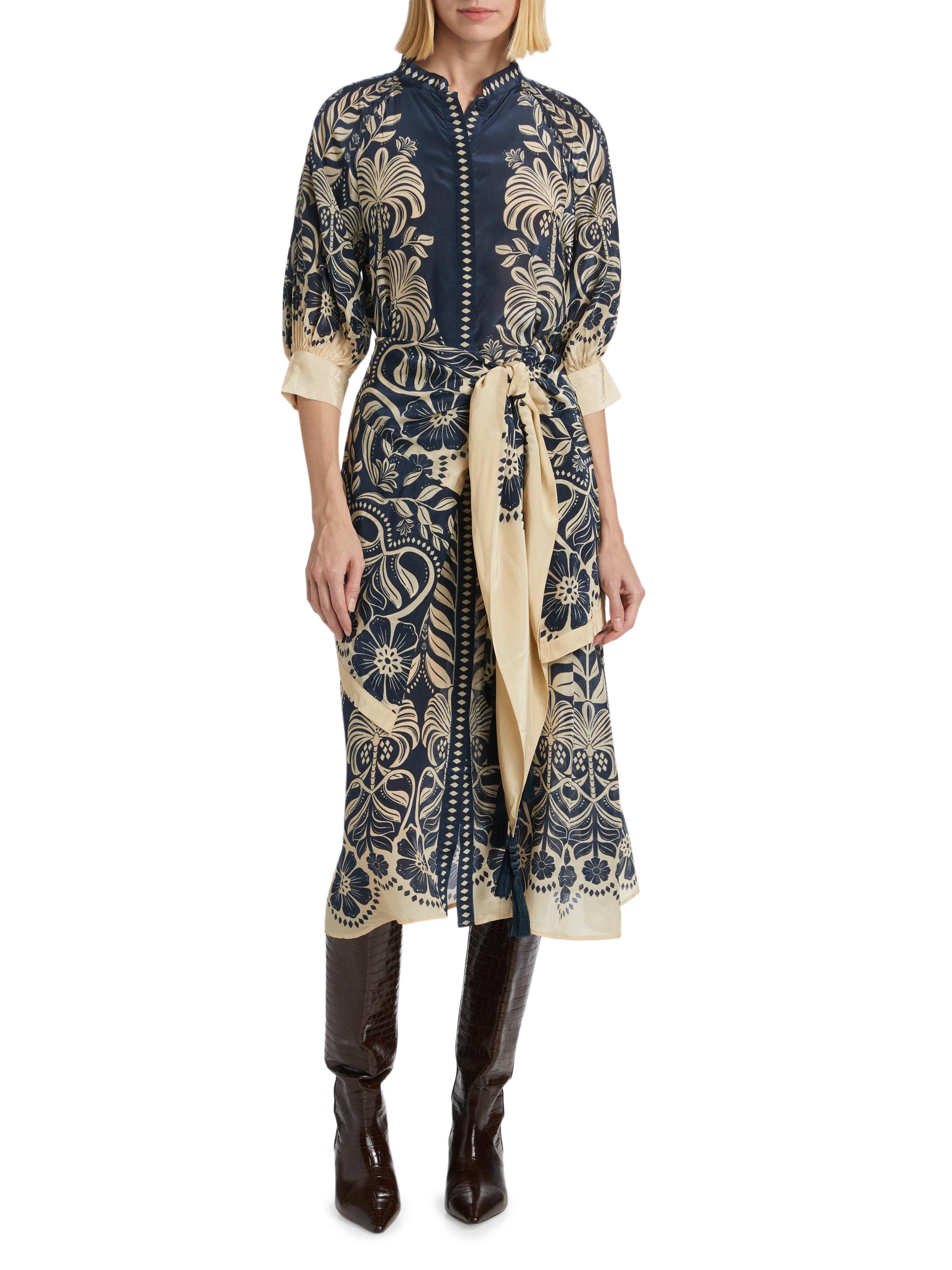 Shop Farm Rio Lace Floral Midi-Dress | Saks Fifth Avenue