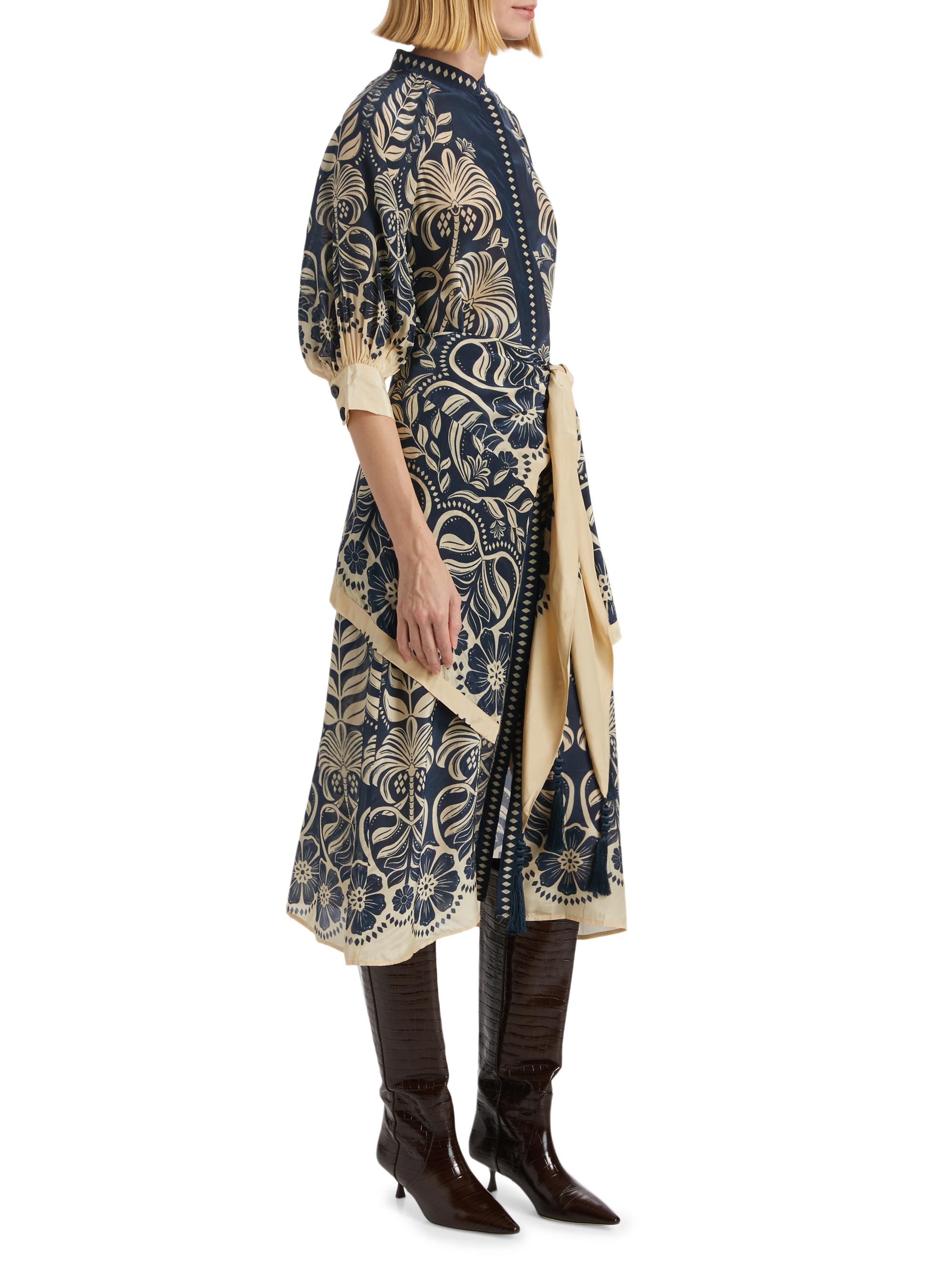 Shop Farm Rio Lace Floral Midi-Dress | Saks Fifth Avenue