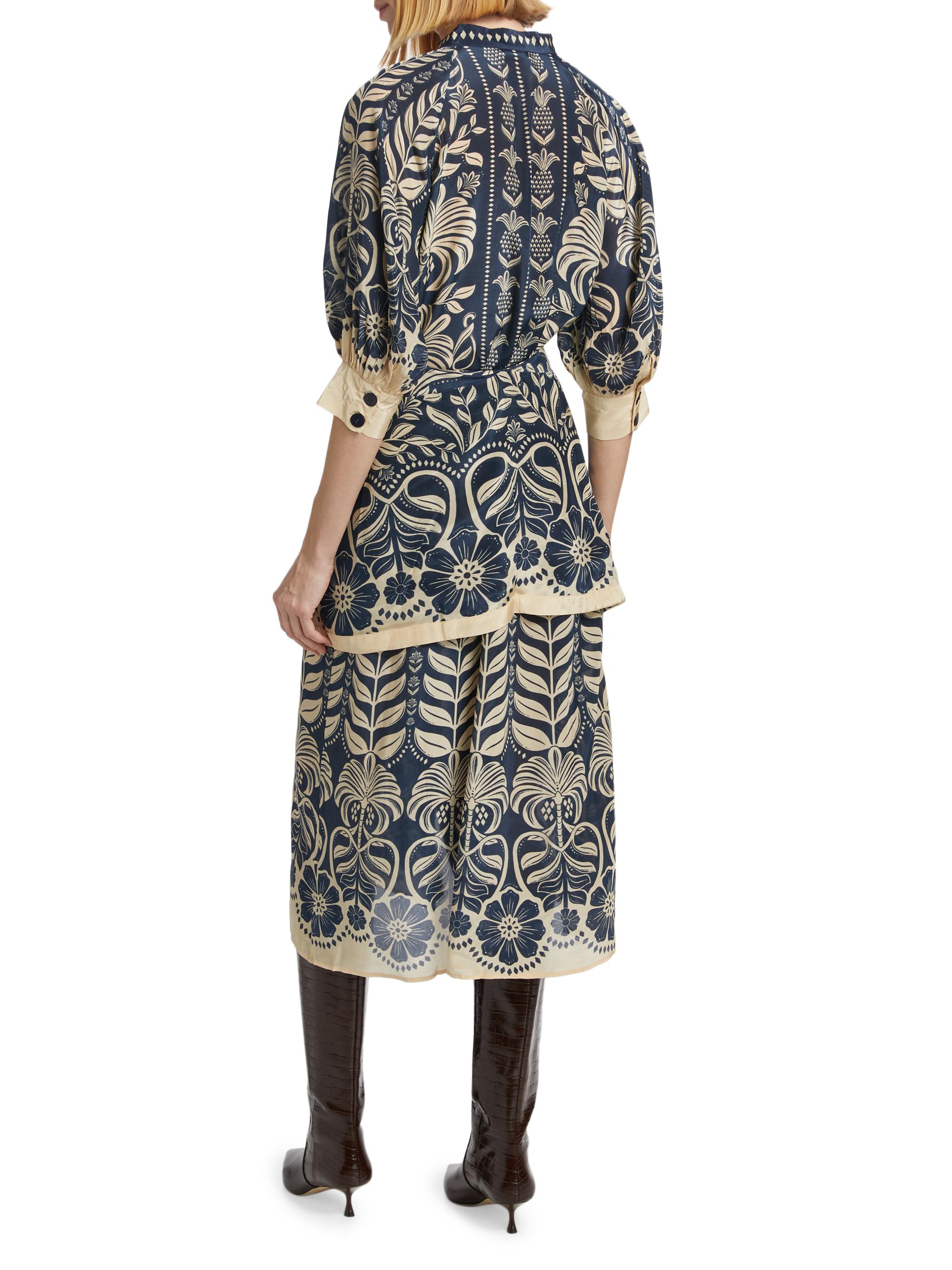 Shop Farm Rio Lace Floral Midi-Dress | Saks Fifth Avenue