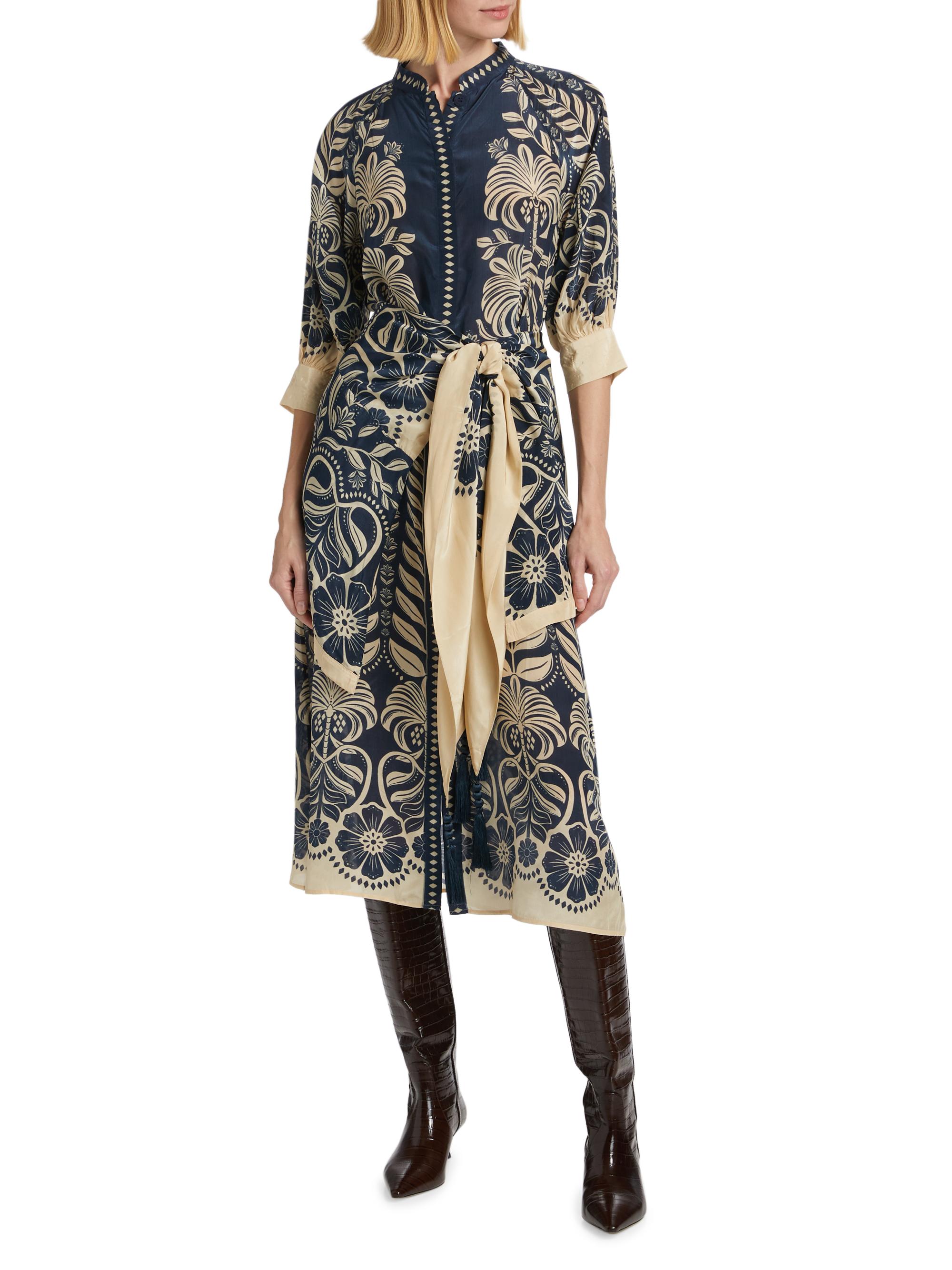 Shop Farm Rio Lace Floral Midi-Dress | Saks Fifth Avenue