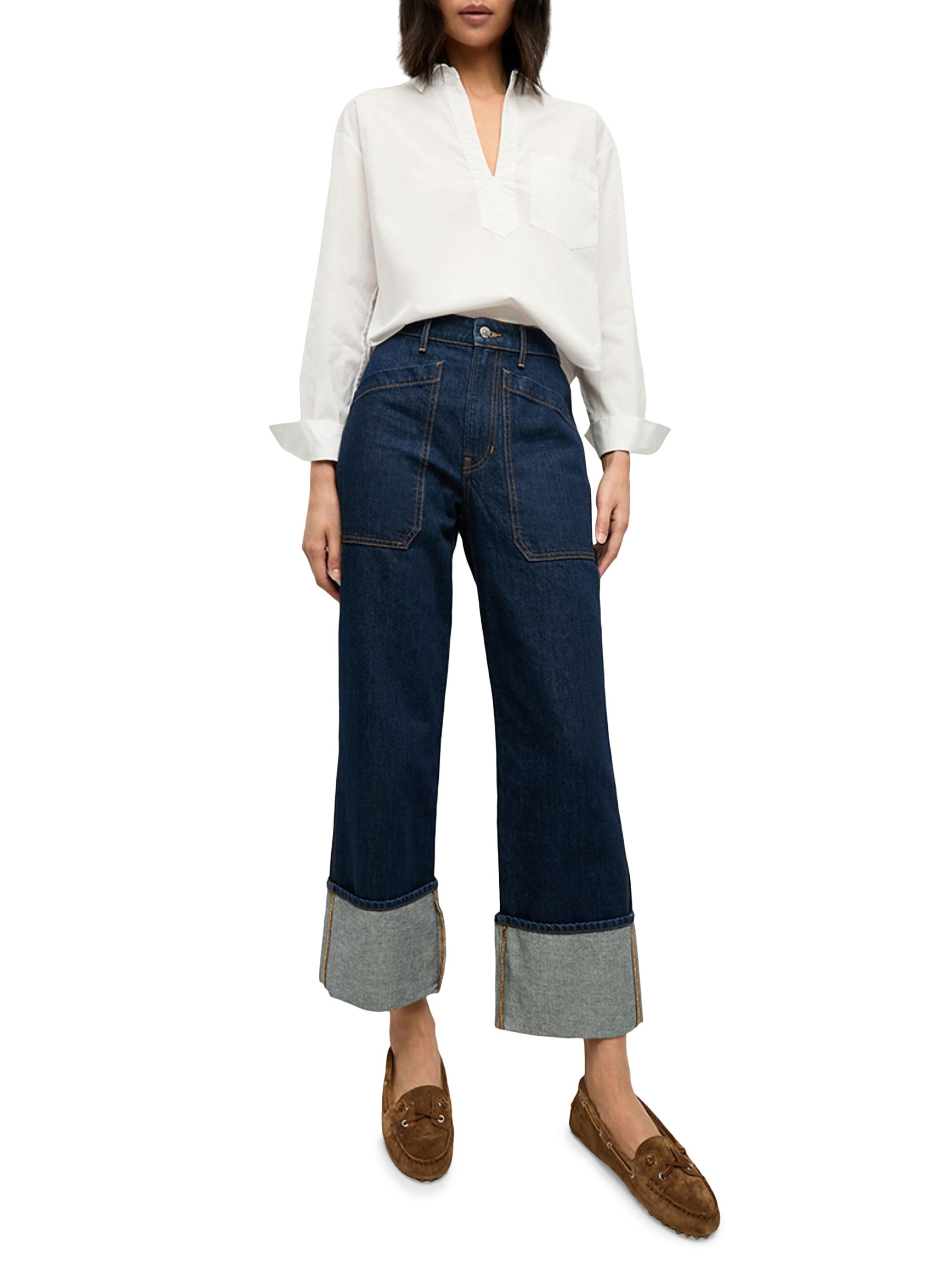 Veronica Beard Dylan Cuffed High-Rise Straight Jeans | Saks Fifth Avenue