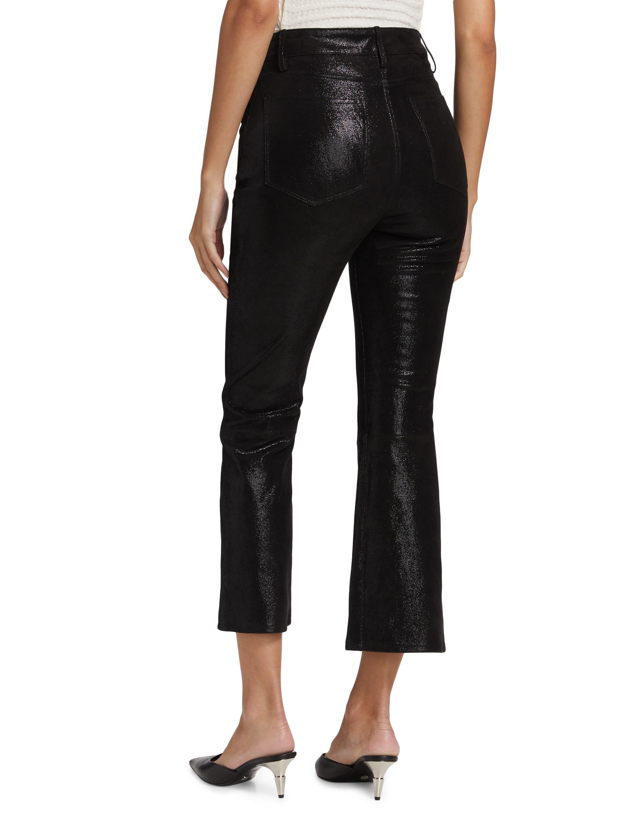Frame Le Crop Mini Boot Leather Pants | Saks Fifth Avenue