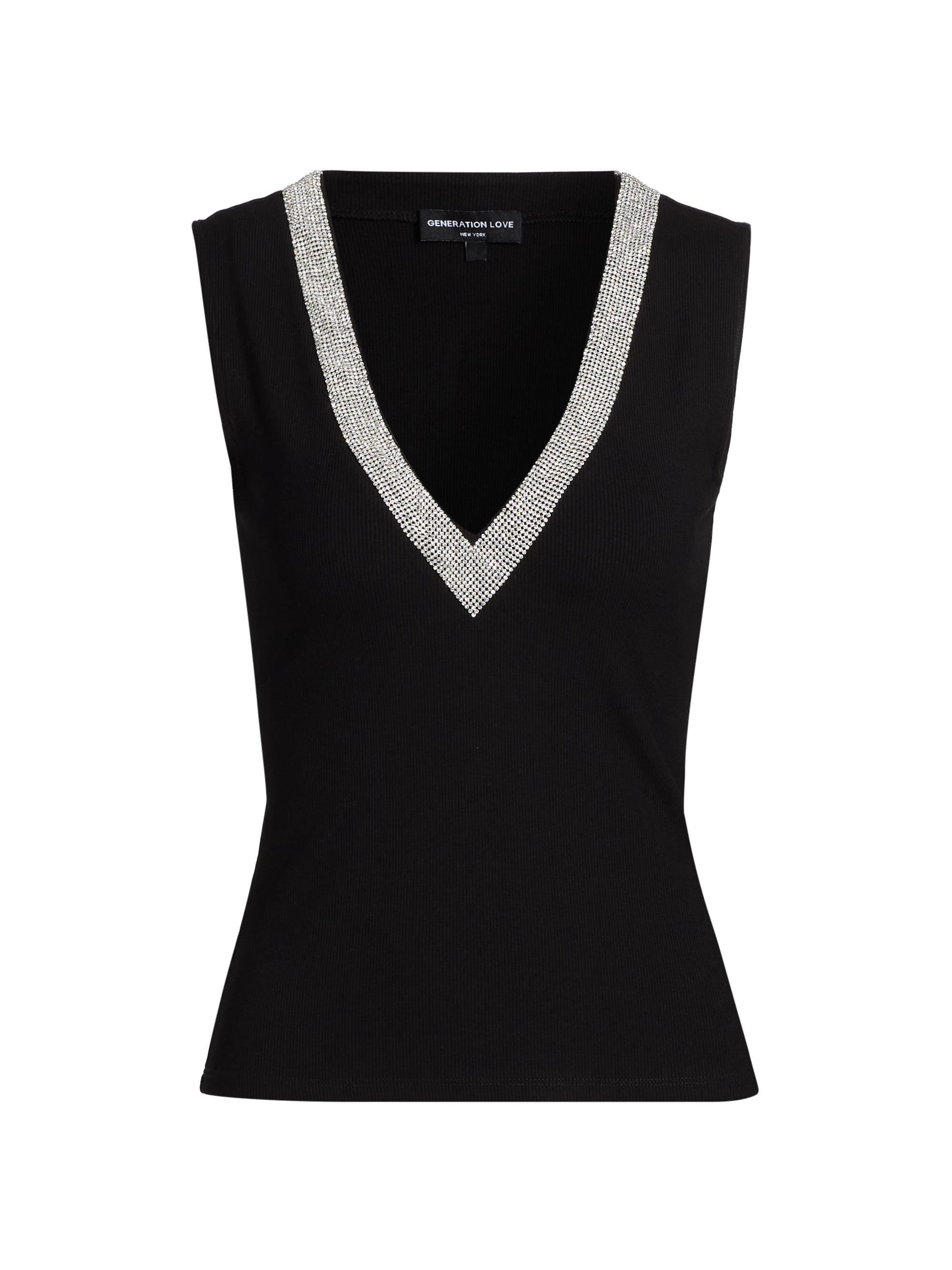 Shop Generation Love Reida Crystal-Embellished Rib-Knit Sleeveless Top ...