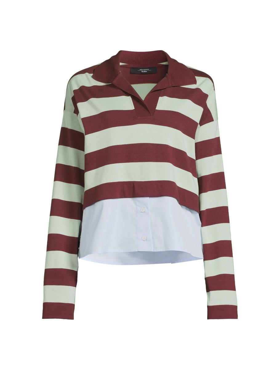 Weekend Max Mara Halle Striped Cotton-Blend Polo Shirt | Saks Fifth Avenue