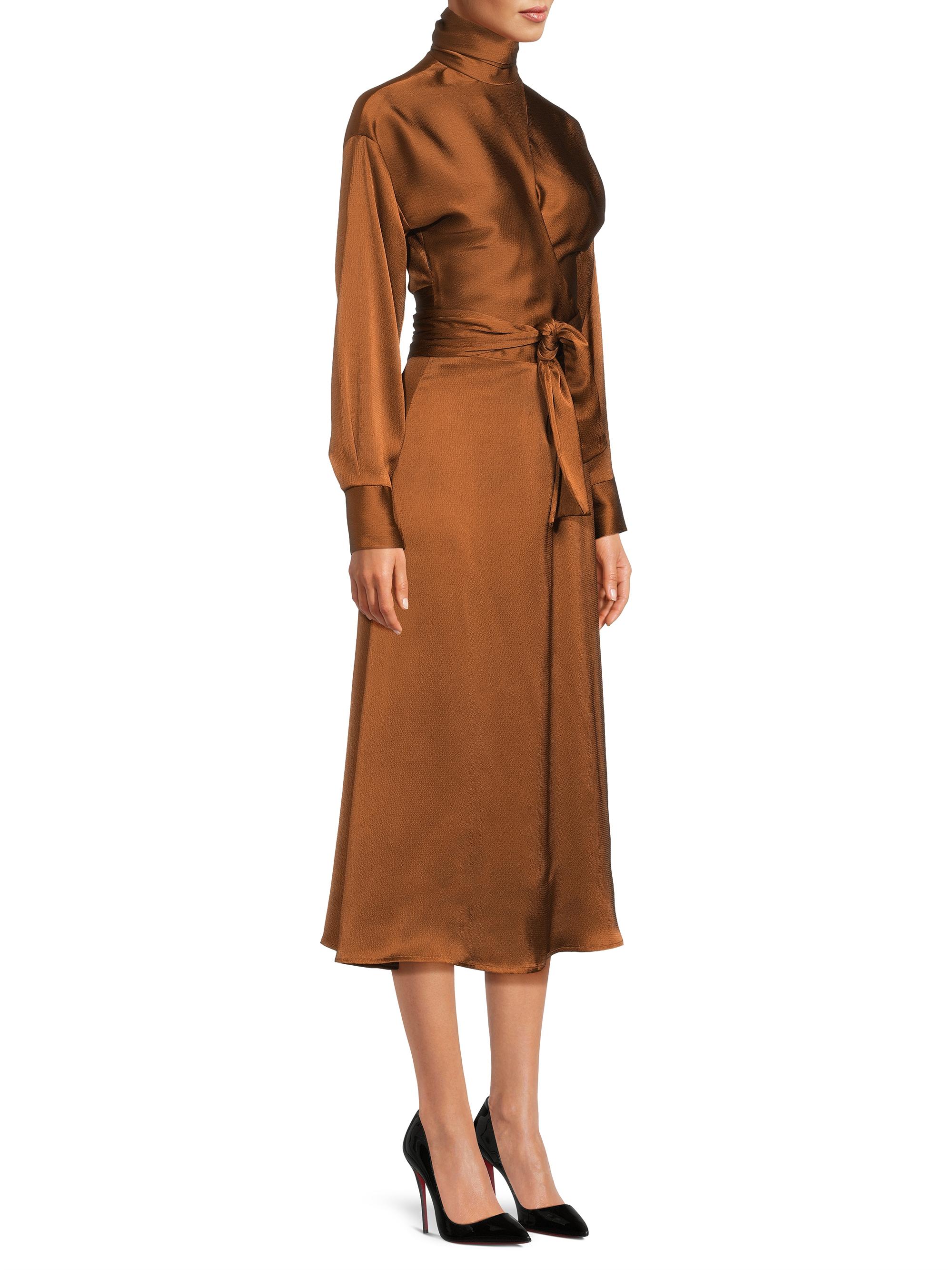 Undra Celeste Joi Satin Wrap Midi-Dress | Saks Fifth Avenue