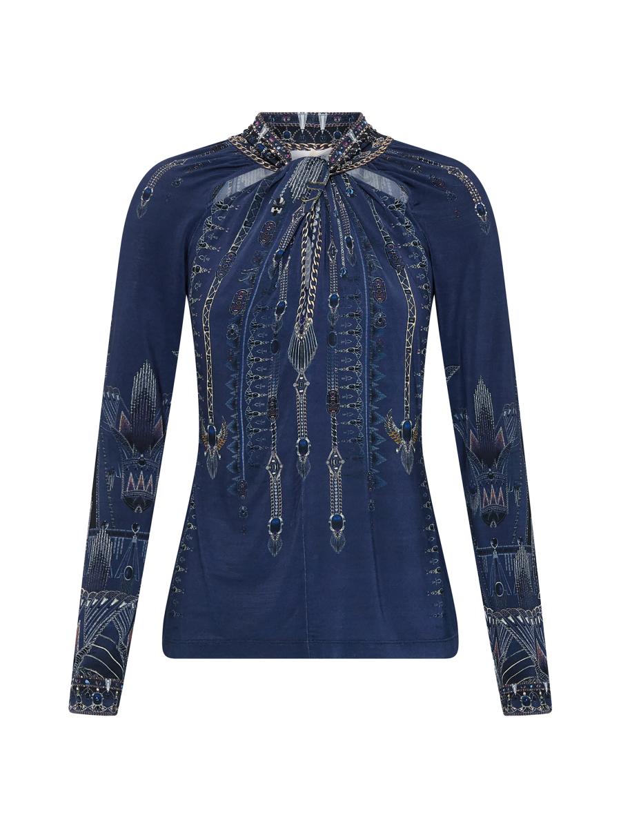 Camilla Egypt Printed Jersey Cut-Out Top | Saks Fifth Avenue