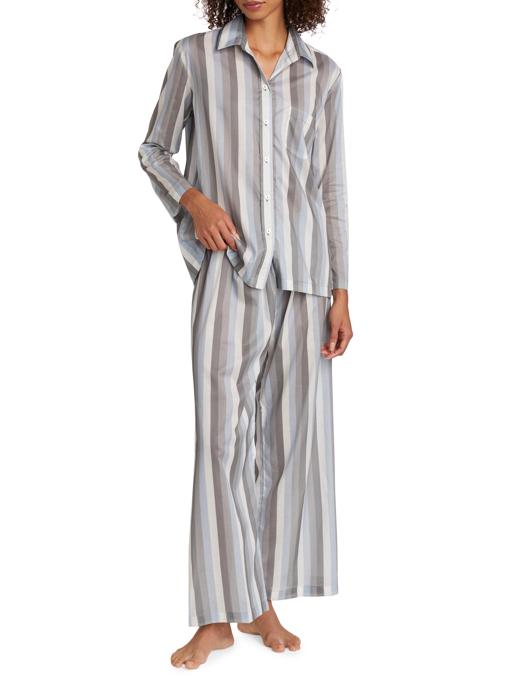 Pour Les Femmes Striped Cotton Long-Sleeve Pajamas | Saks Fifth Avenue