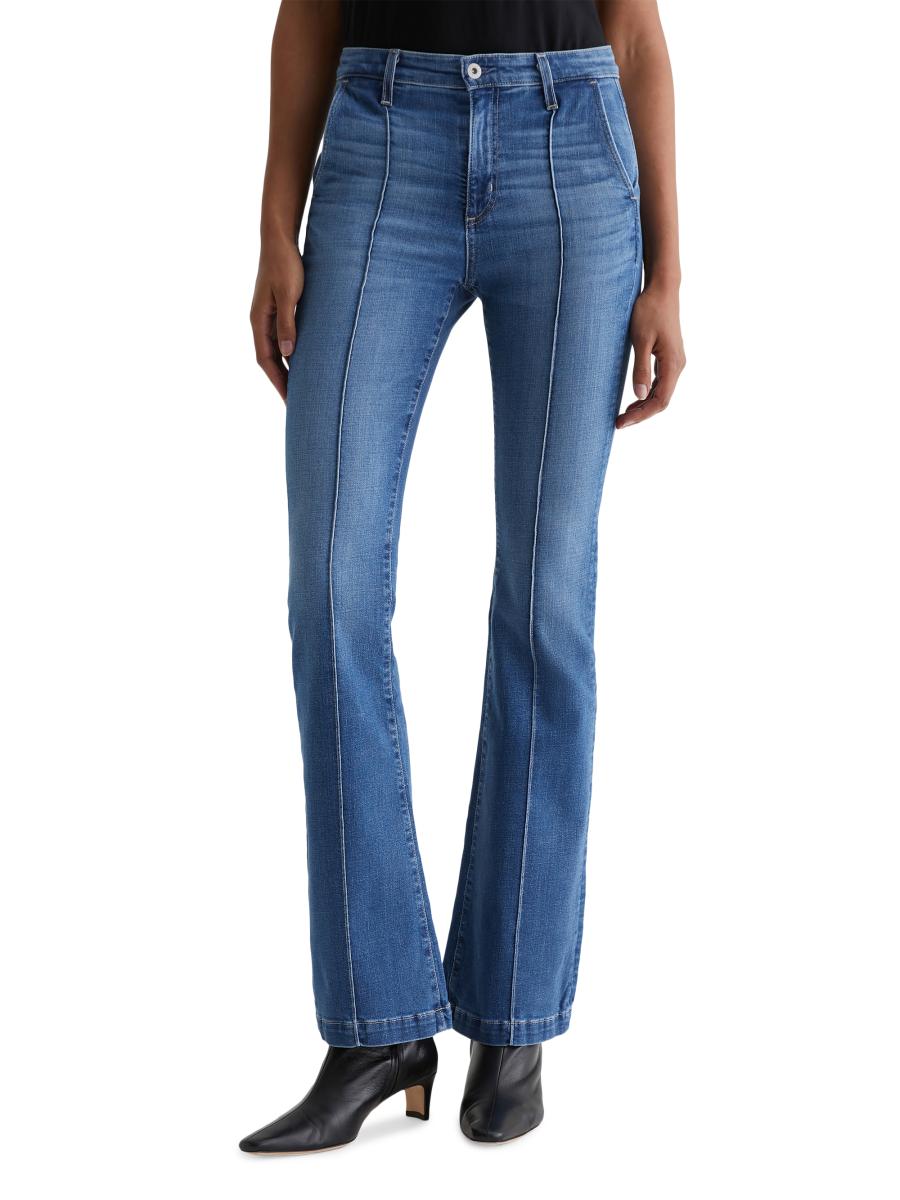 AG Jeans Farrah Seamed High-Rise Flared Jeans | Saks Fifth Avenue