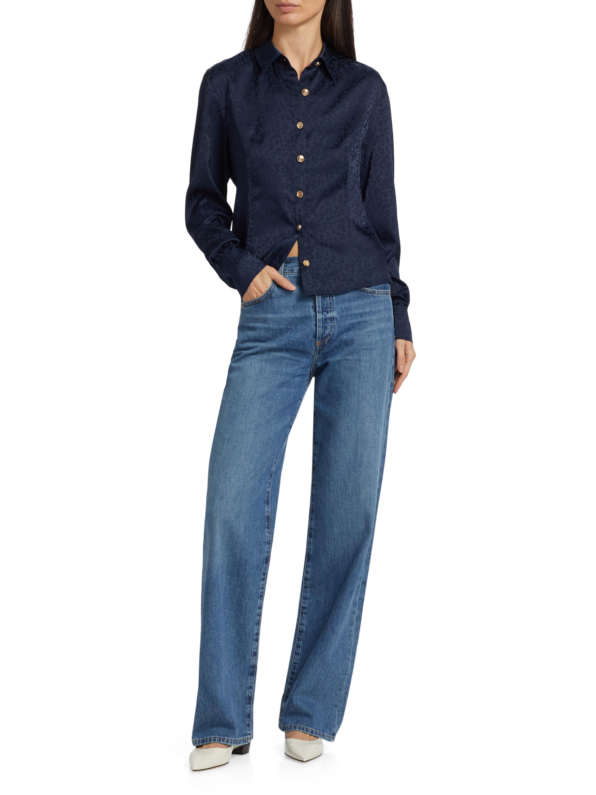 Ronny Kobo Orion Tonal Leopard Print Long-Sleeve Shirt | Saks Fifth Avenue