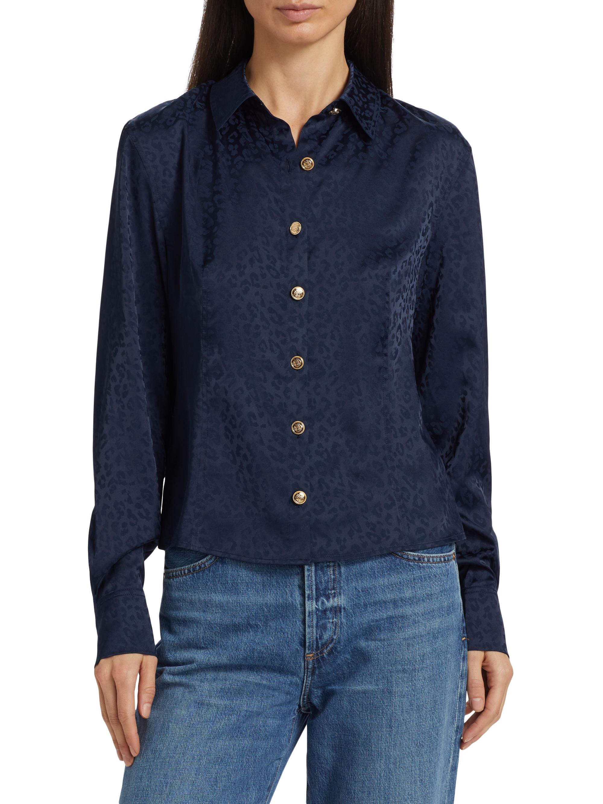 Ronny Kobo Orion Tonal Leopard Print Long-Sleeve Shirt | Saks Fifth Avenue