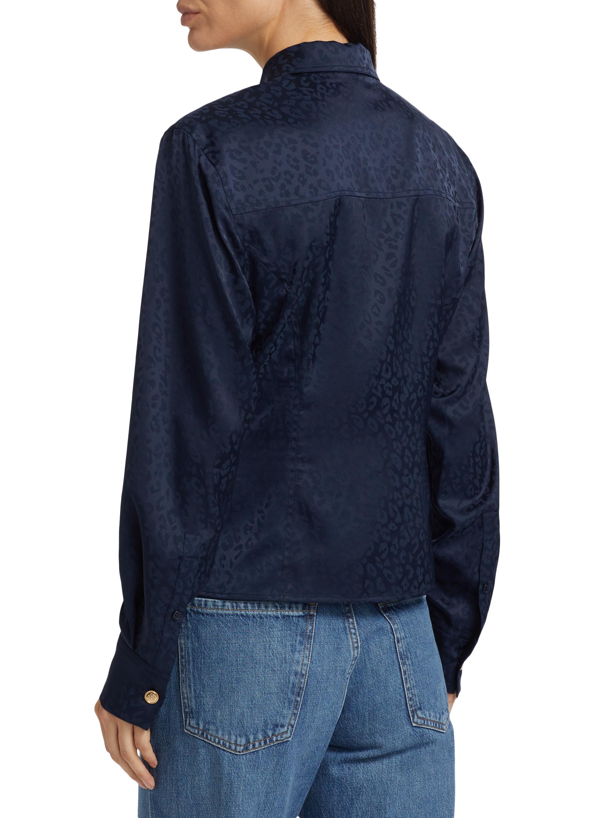 Ronny Kobo Orion Tonal Leopard Print Long-Sleeve Shirt | Saks Fifth Avenue