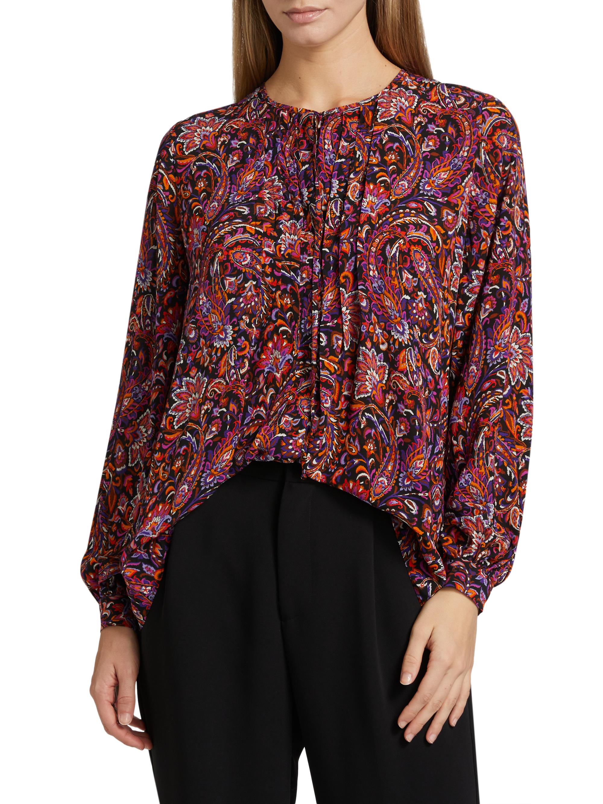 Kobi Halperin Roxanne Paisley Round-Neck Blouse | Saks Fifth Avenue