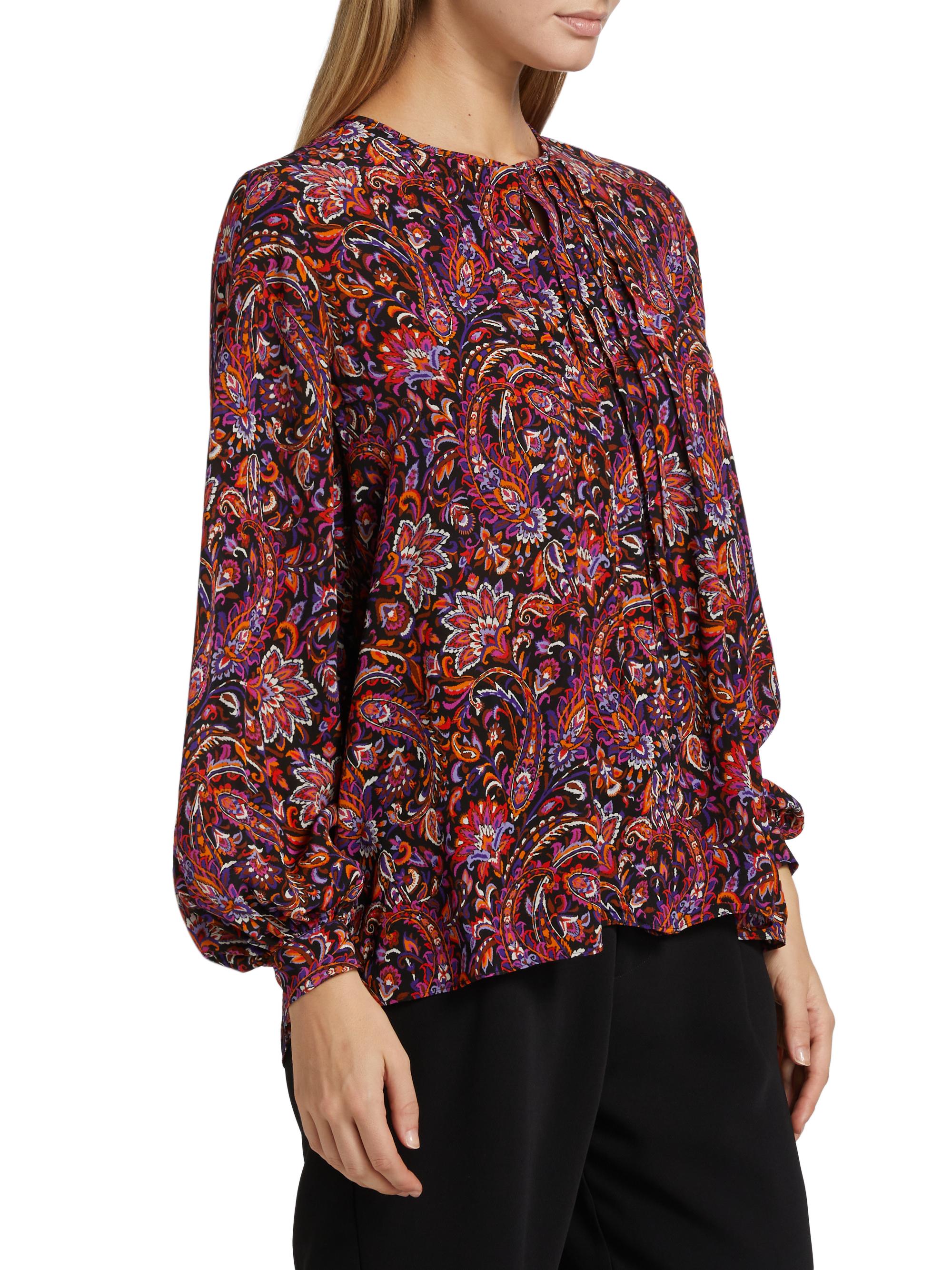 Kobi Halperin Roxanne Paisley Round-Neck Blouse | Saks Fifth Avenue