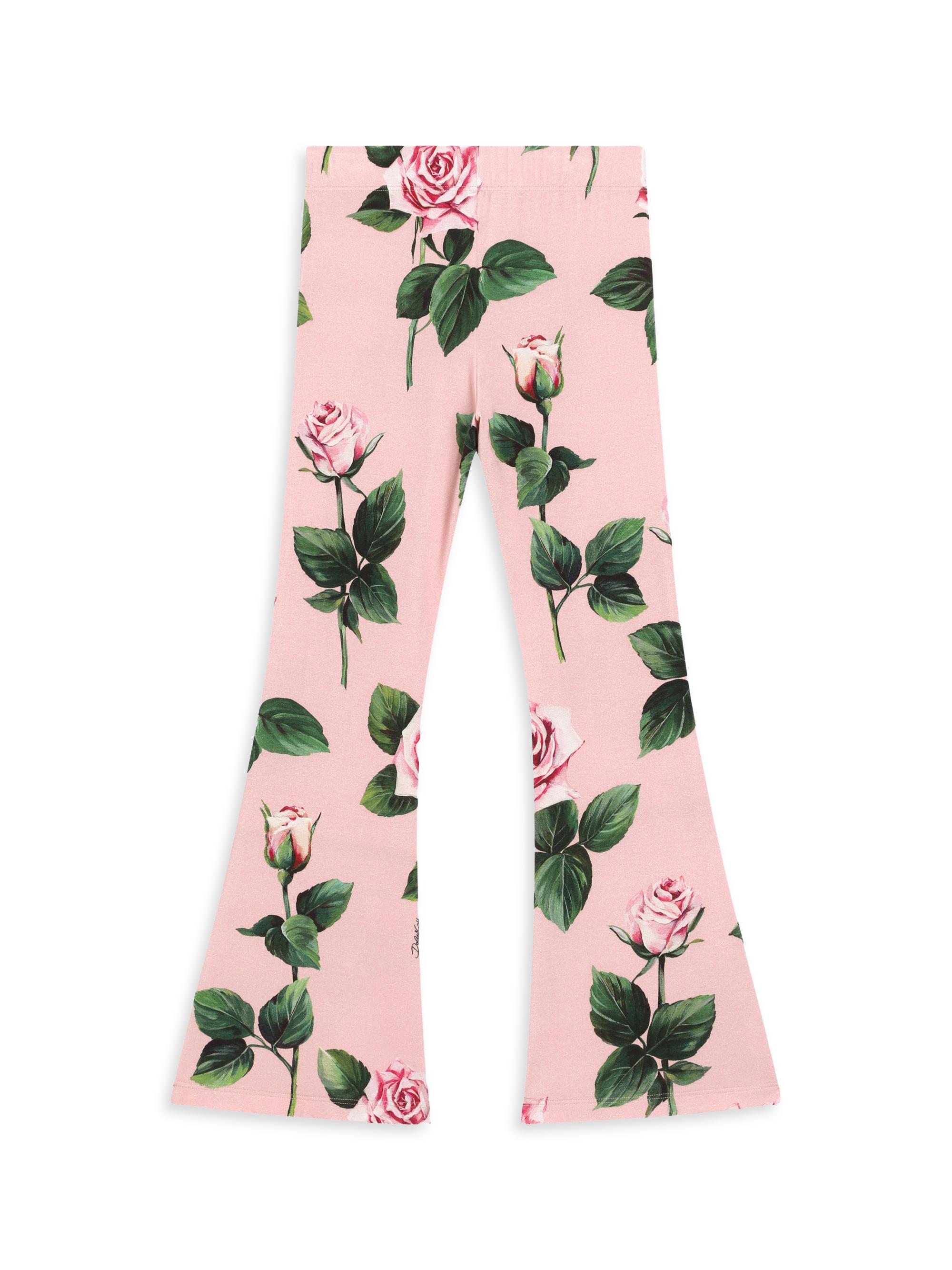 Dolce&Gabbana Little Girl's Rose Print Flared Pants | Saks Fifth Avenue