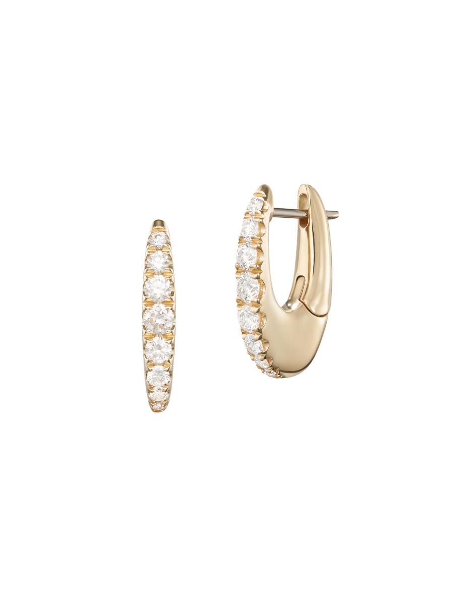 Melissa Kaye Lulu Small 18K Yellow Gold & 1.95 TCW Diamond Hoop ...