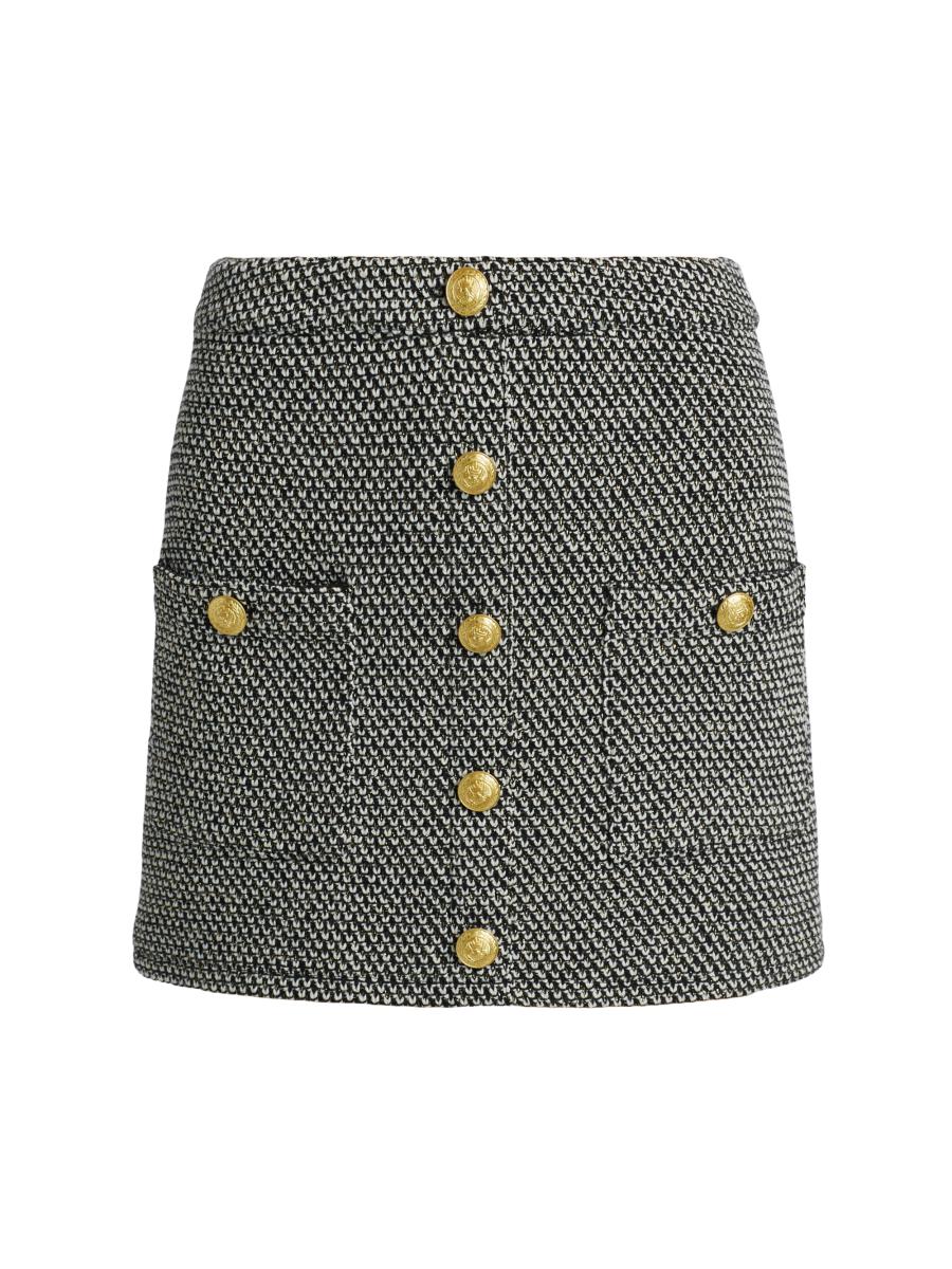 L'AGENCE Zander Button A-Line Miniskrt | Saks Fifth Avenue