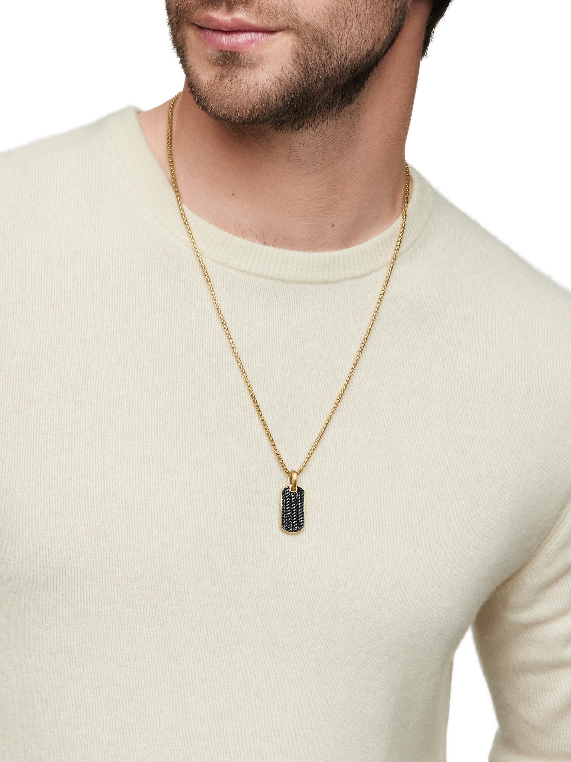 David Yurman Chevron Tag in 18K Yellow Gold | Saks Fifth Avenue