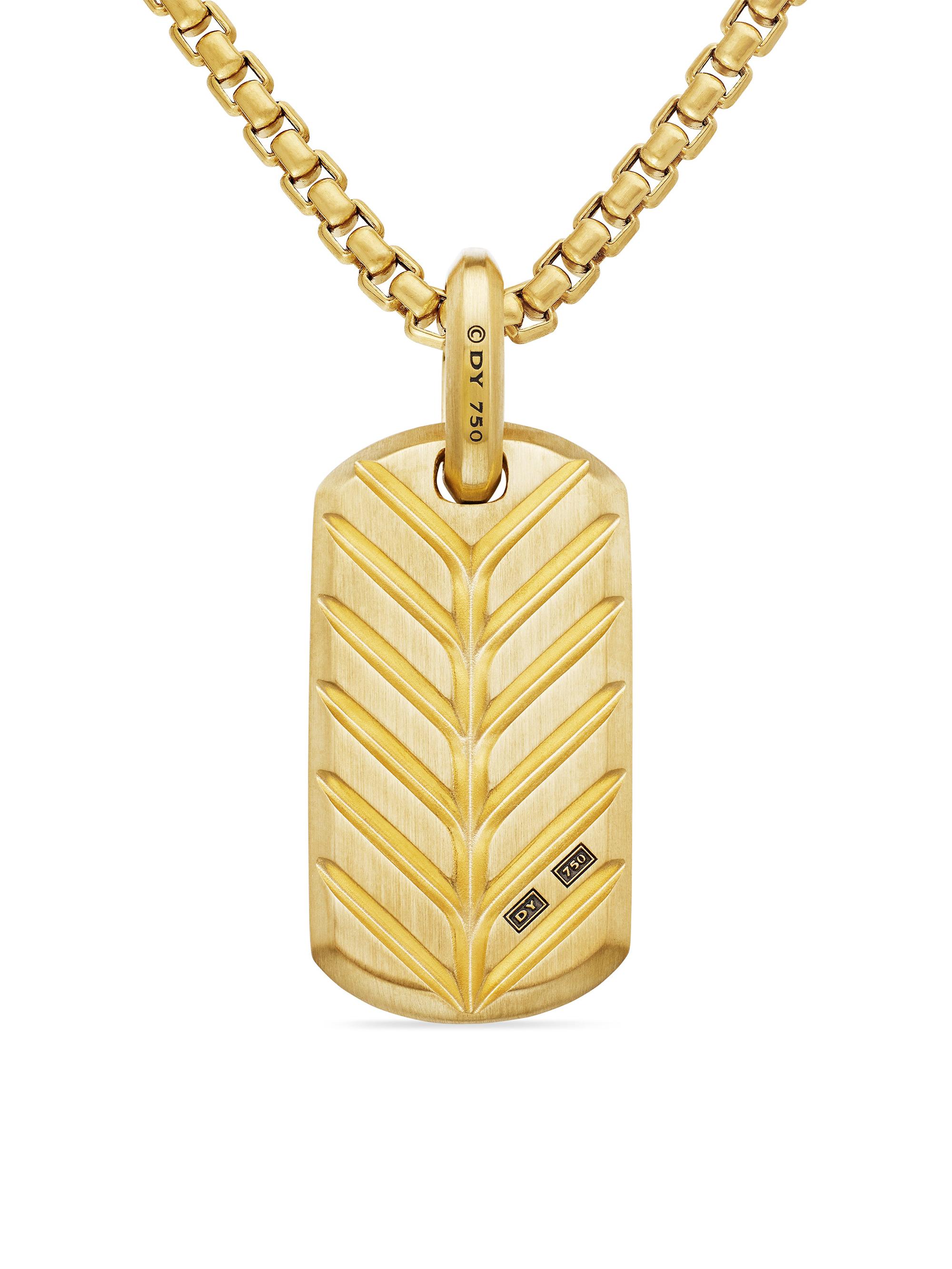 David Yurman Chevron Tag in 18K Yellow Gold | Saks Fifth Avenue