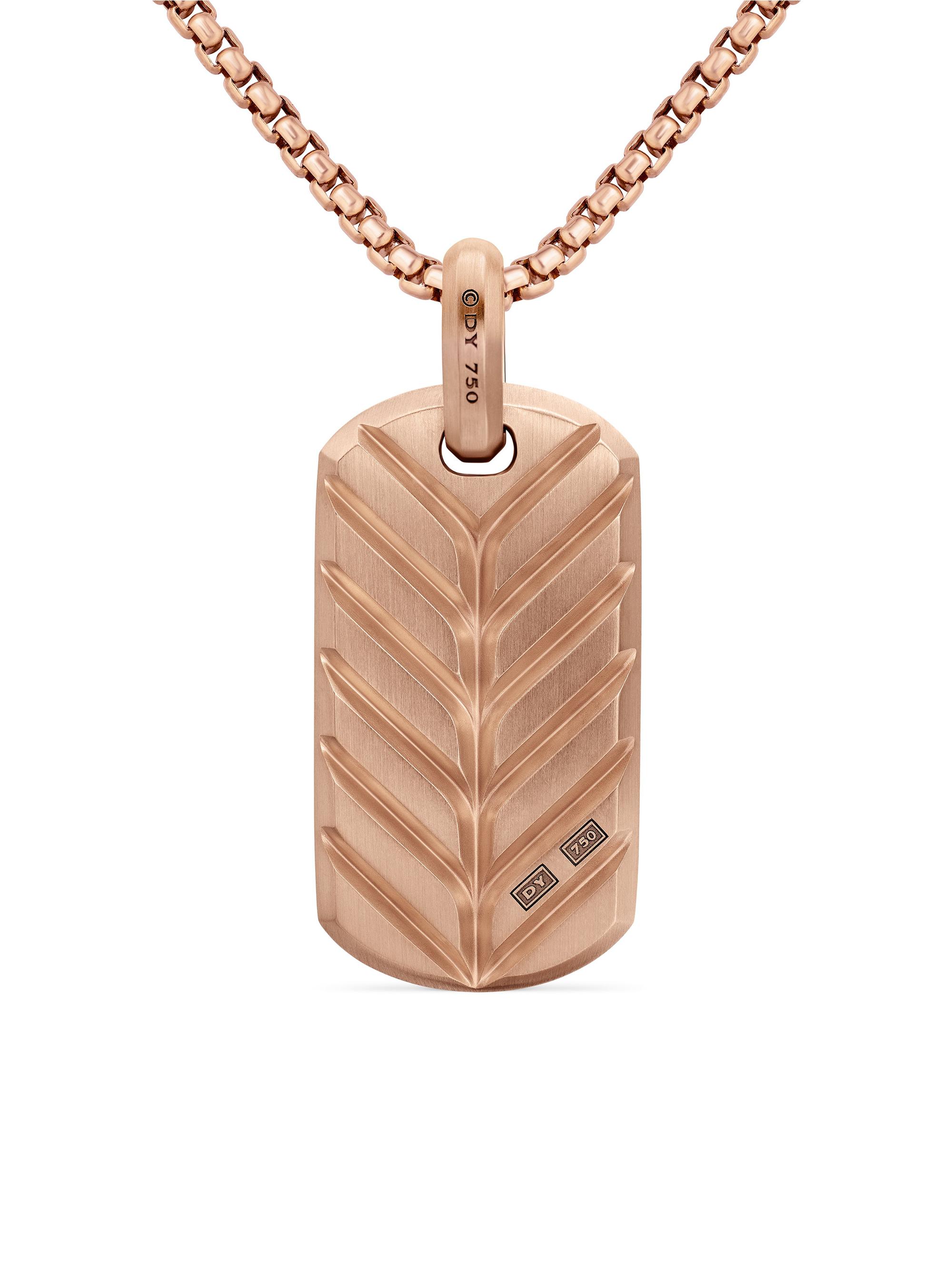 David Yurman Chevron Pavé Tag In 18K Rose Gold | Saks Fifth Avenue