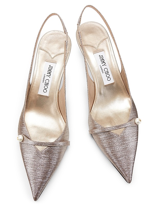Shop Jimmy Choo Amita 45MM Glitter Slingback Pumps | Saks Shop Jimmy Choo Amita 45MM Glitter Slingback Pumps | Saks