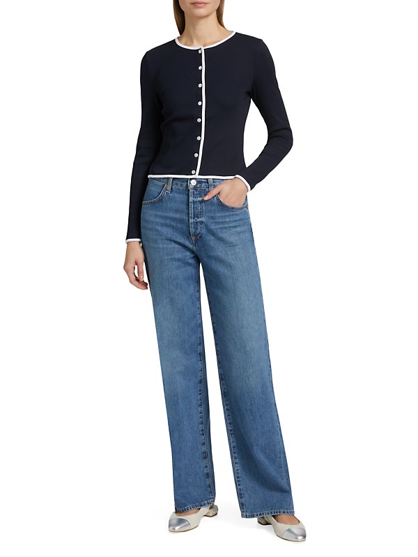 Shop Veronica Beard Wilmer Stretch-Cotton Cardigan | Saks Shop Veronica Beard Wilmer Stretch-Cotton Cardigan | Saks