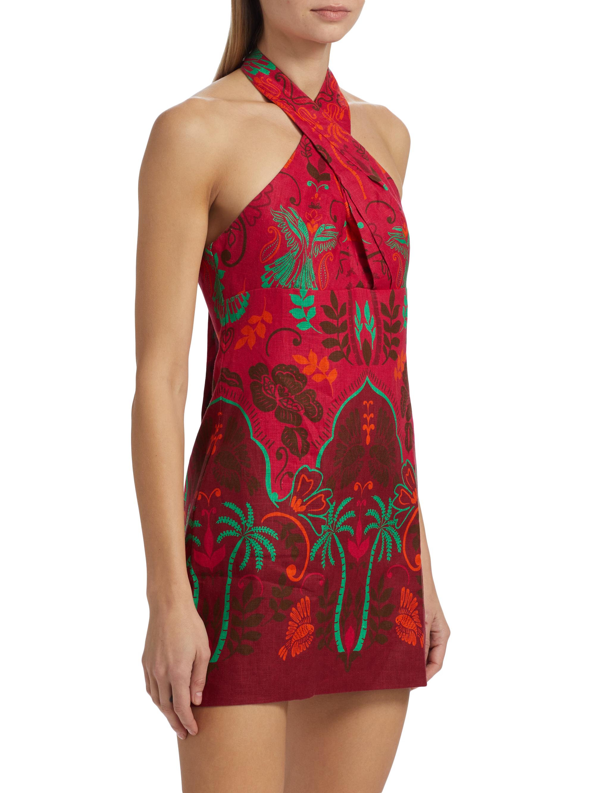 Cara Cara Perla Tropical Halter Minidress | Saks Fifth Avenue