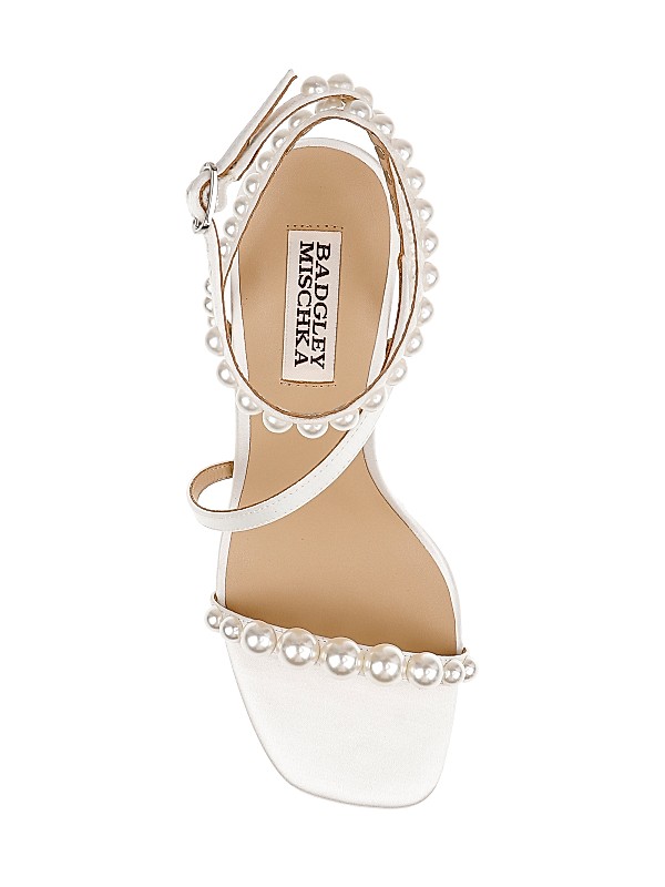 Shop Badgley Mischka Jordyn 85MM Satin Embelllished Sandals Shop Badgley Mischka Jordyn 85MM Satin Embelllished Sandals