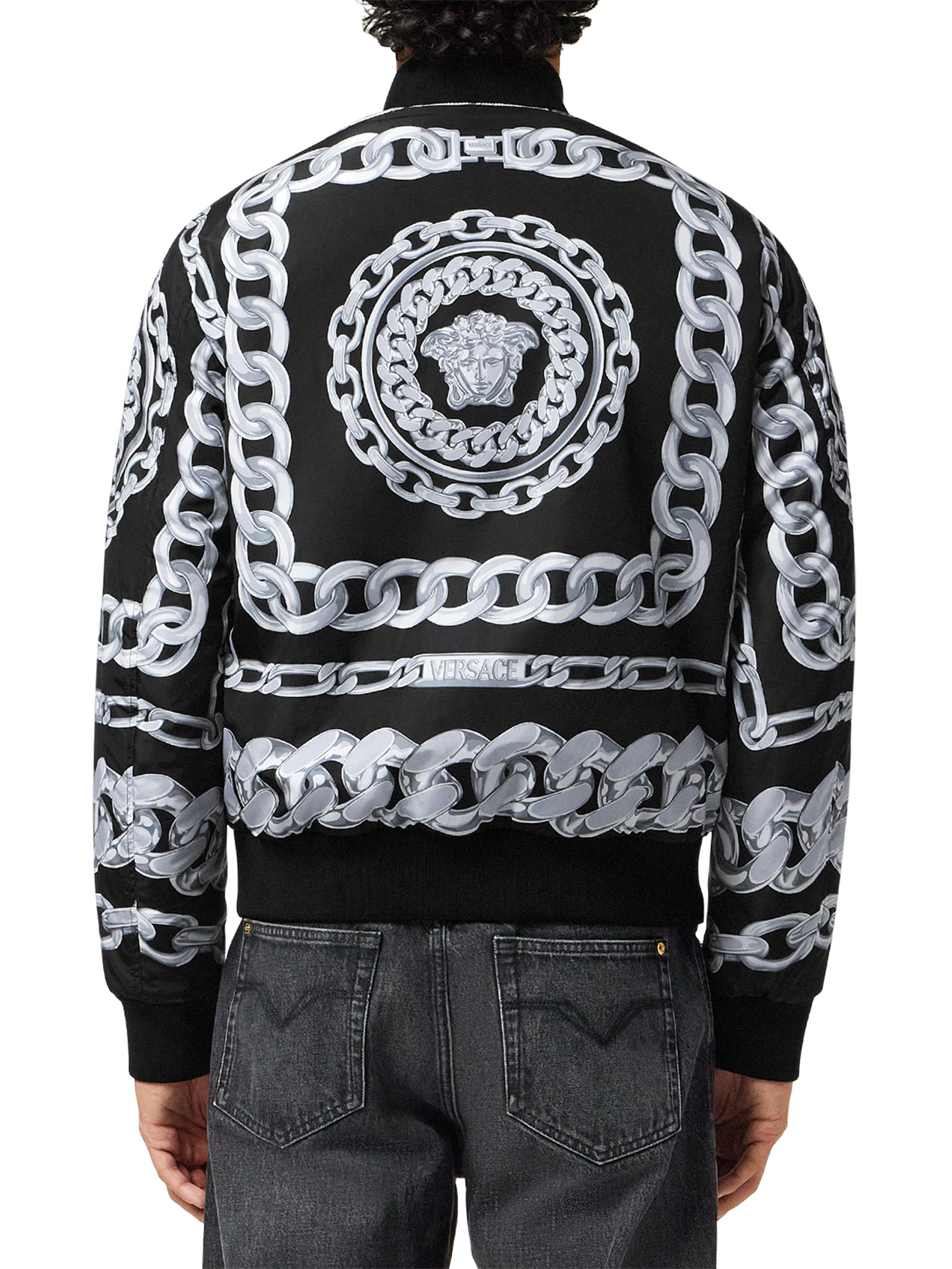 Versace Reversible Chains Print & Solid Technical Fabric Jacket | Saks ...