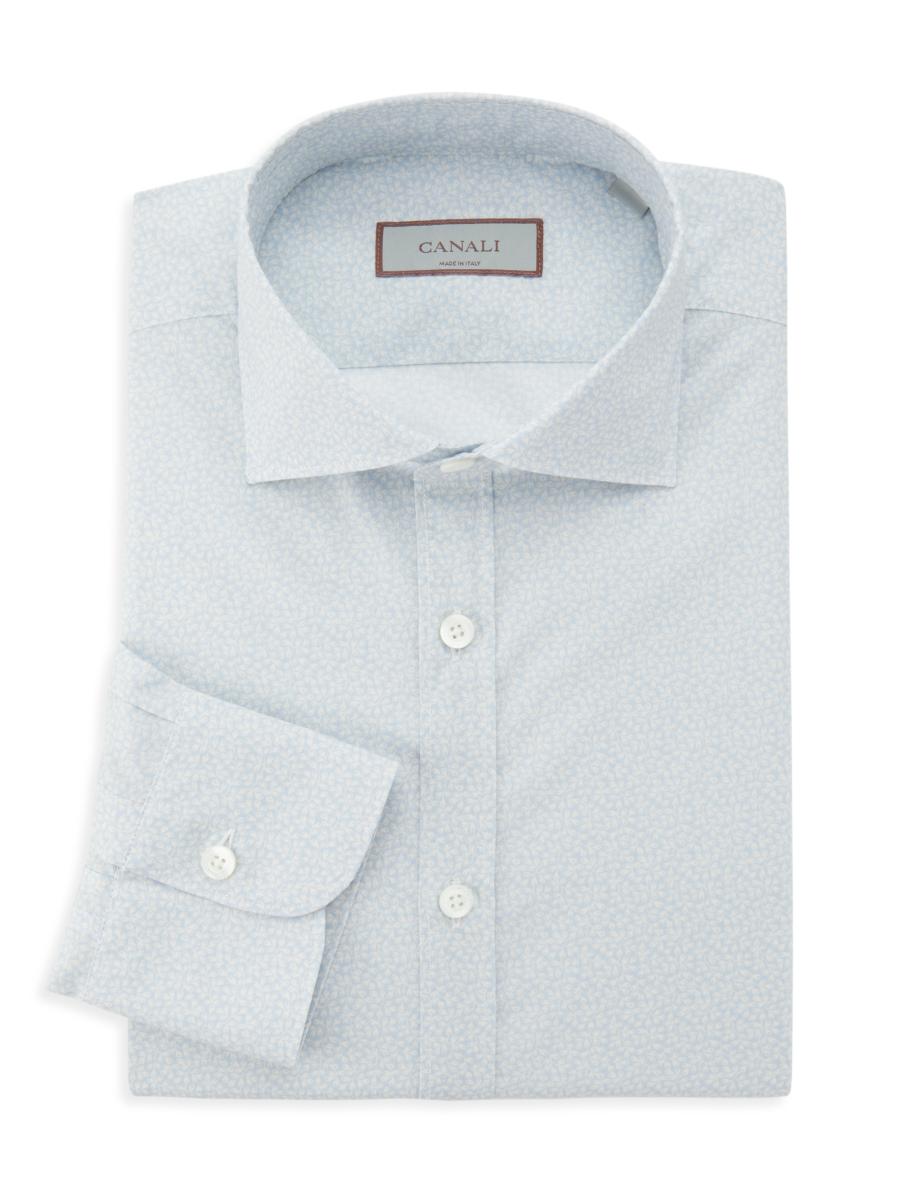 Shop Canali Micro Floral Modern-Fit Shirt | Saks Fifth Avenue