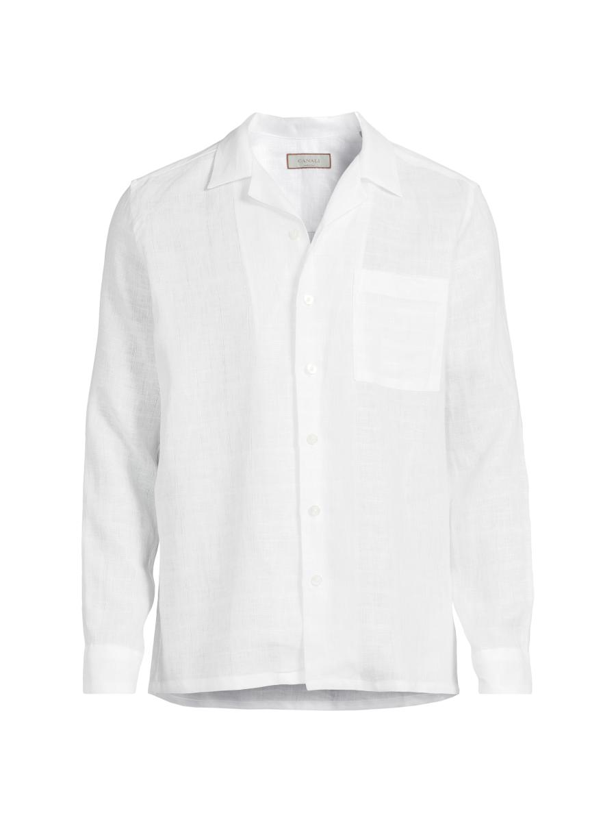 Shop Canali Linen Modern Fit Shirt | Saks Fifth Avenue