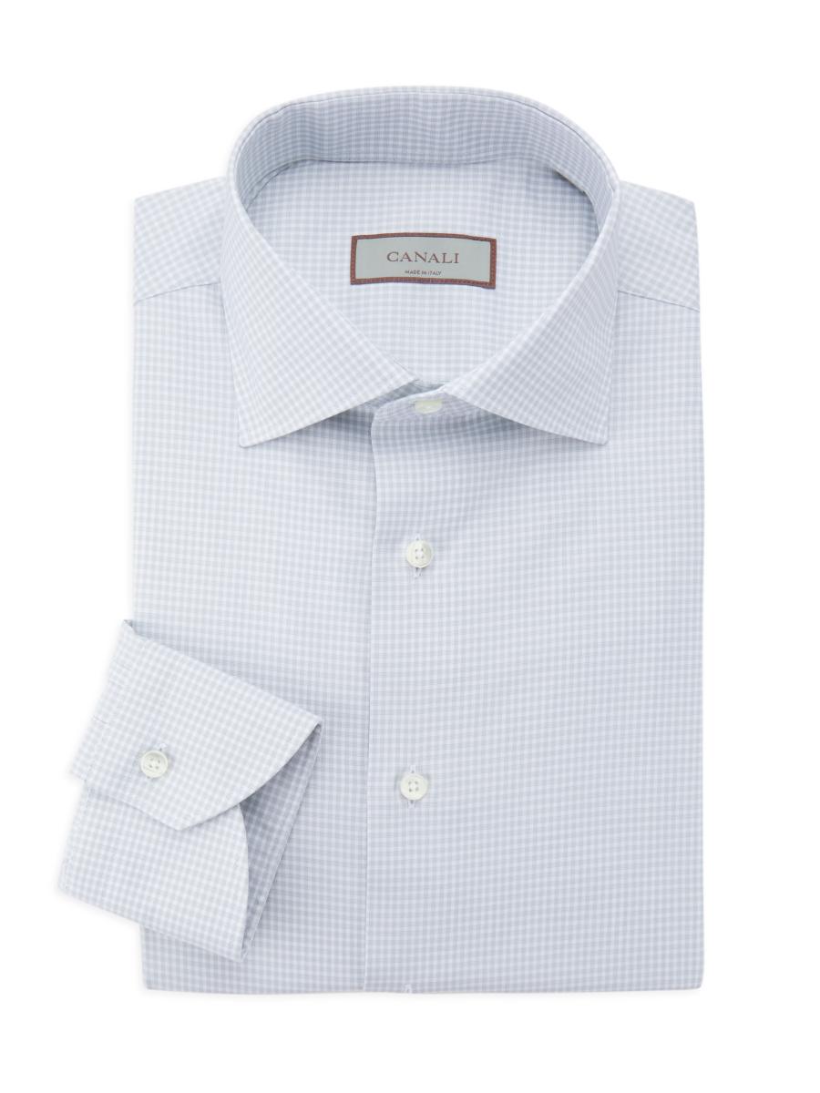 Canali Gingham Modern-Fit Cotton Shirt | Saks Fifth Avenue
