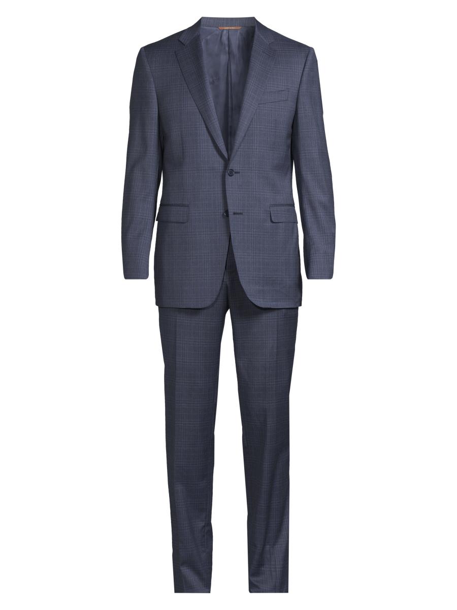 Canali Plaid Wool Modern-Fit Suit | Saks Fifth Avenue