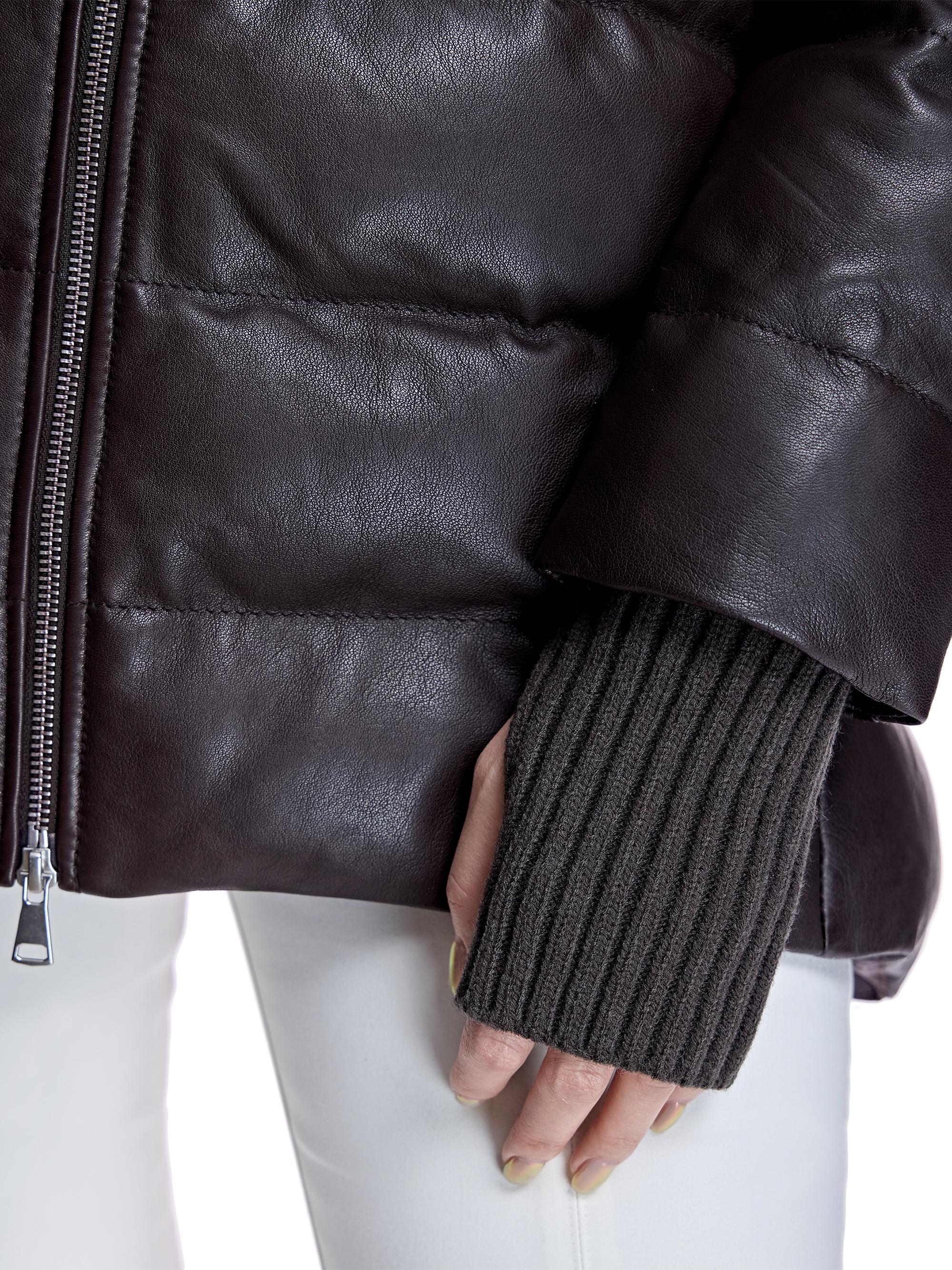 Maximilian Horizontal Leather Puffer Jacket | Saks Fifth Avenue