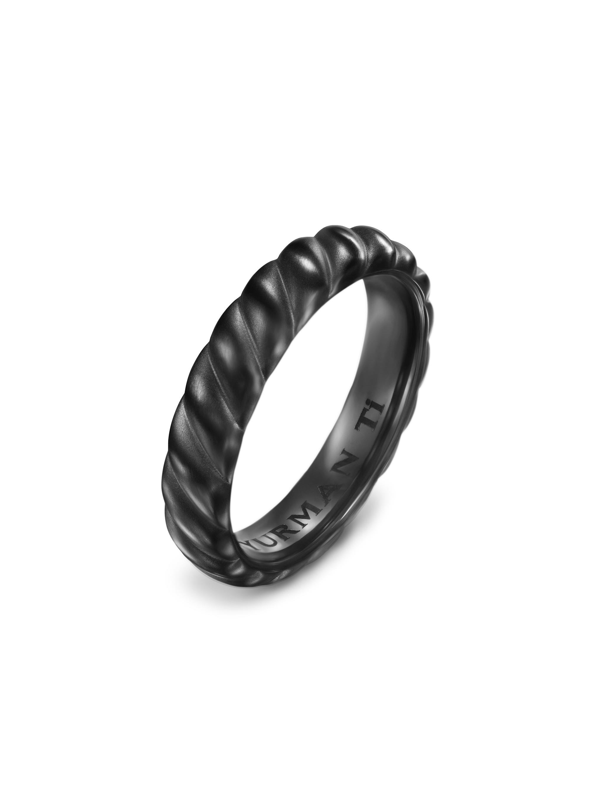 David Yurman Sculpted Cable Band Ring in Black Titanium, 5MM | Saks ...