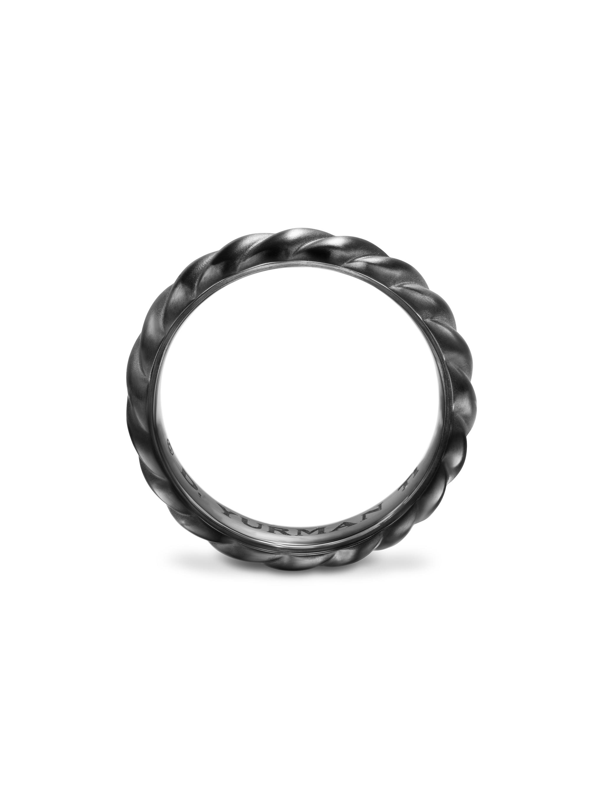 David Yurman Sculpted Cable Band Ring in Black Titanium, 5MM | Saks ...
