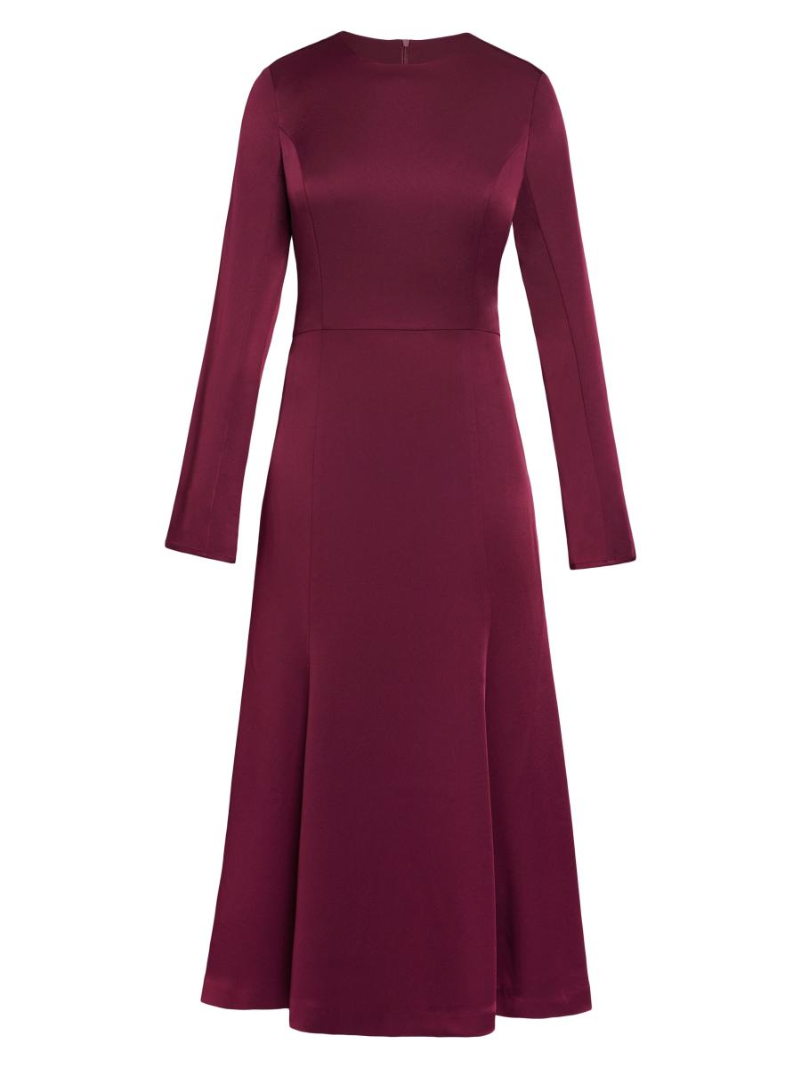 Santorelli Crepe Open-Back Fit & Flare Midi-Dress | Saks Fifth Avenue
