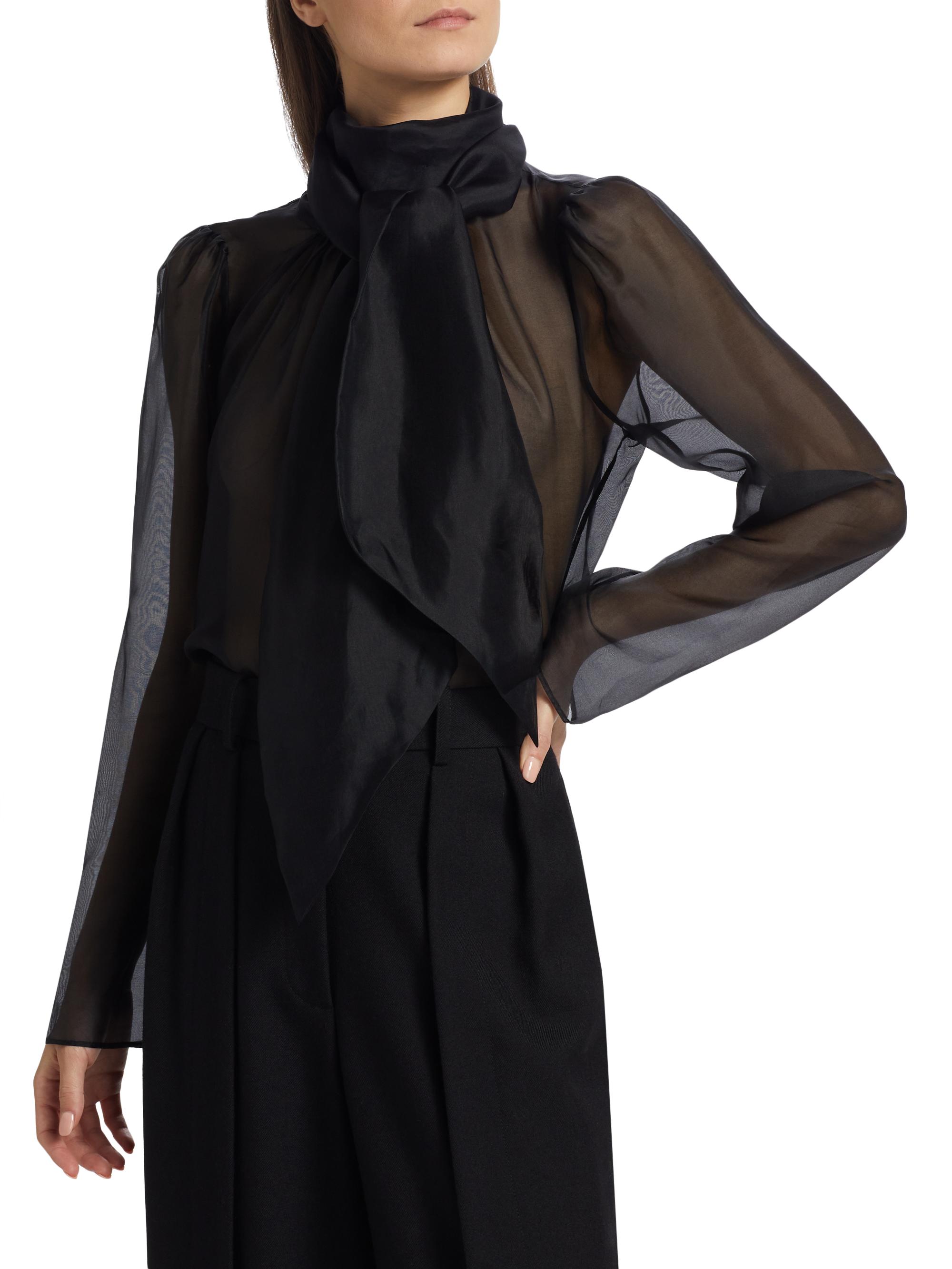 anOnlyChild Teddy Silk Tieneck Blouse | Saks Fifth Avenue