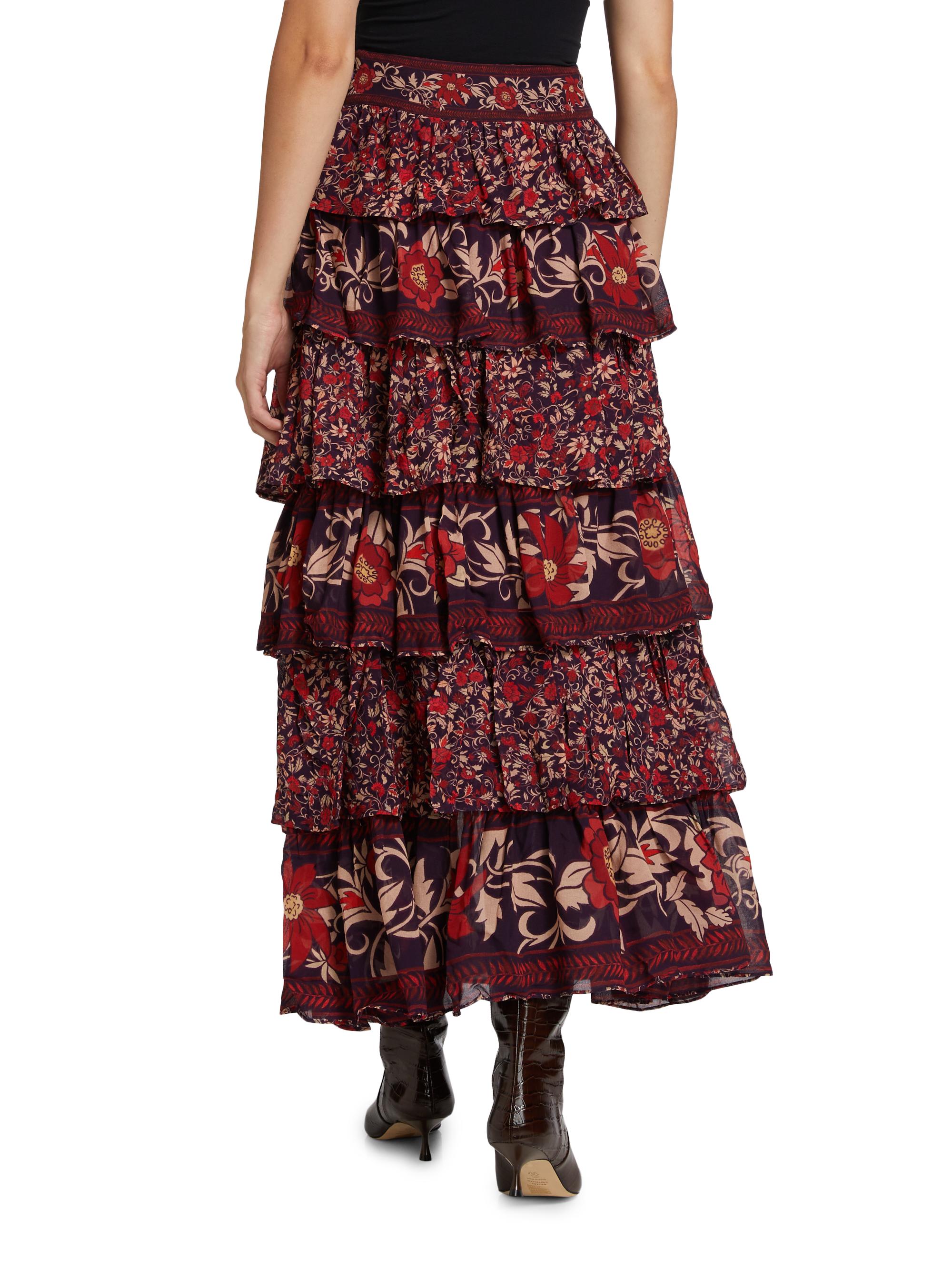 Farm Rio Chelsea Garden Ruffled Maxi Skirt | Saks Fifth Avenue